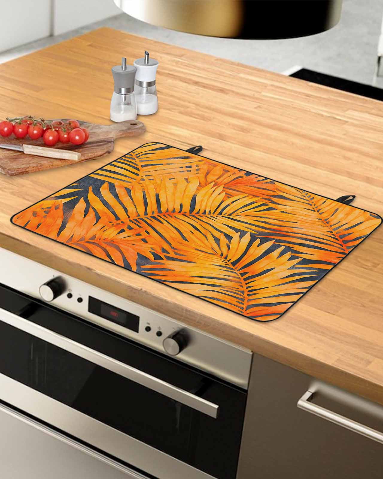 nqOlkjepod Large Induction Cooktop Protector Mat 24"x21", Orange Palm ...