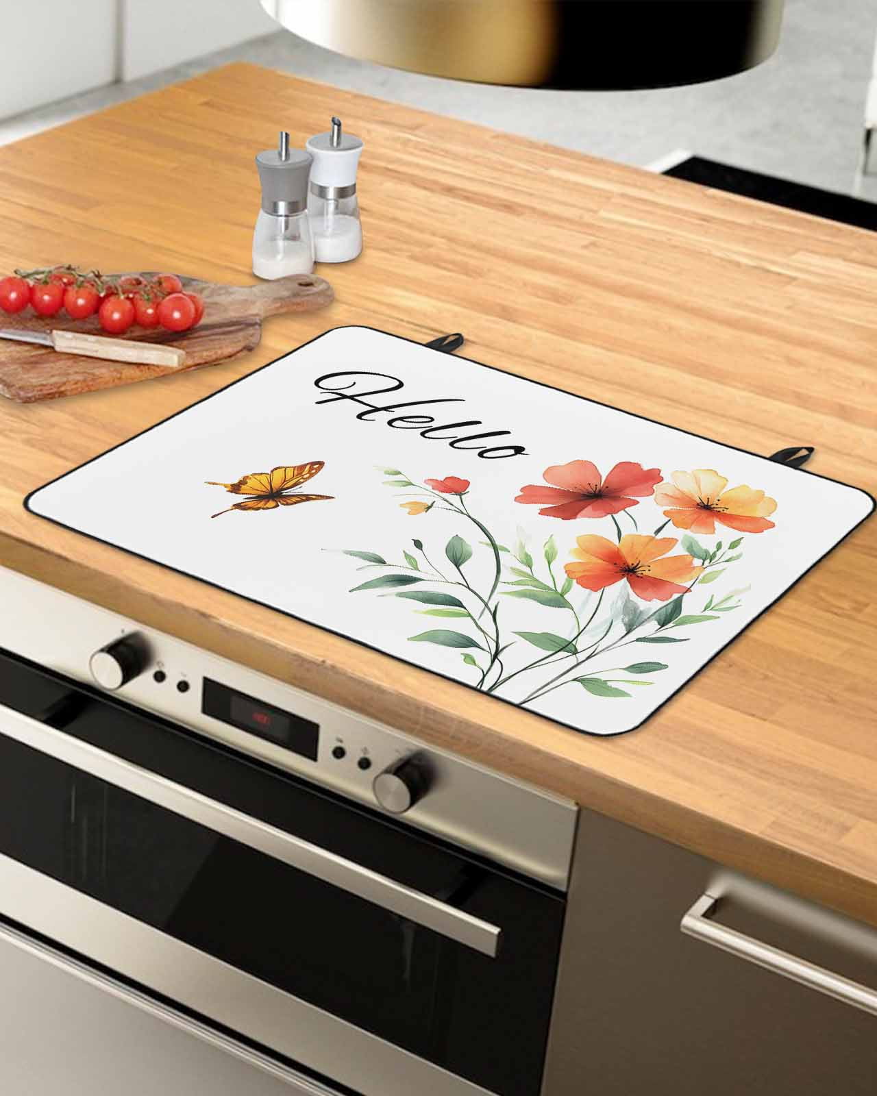 nqOlkjepod Large Induction Cooktop Protector Mat 24"x21", Orange Red ...