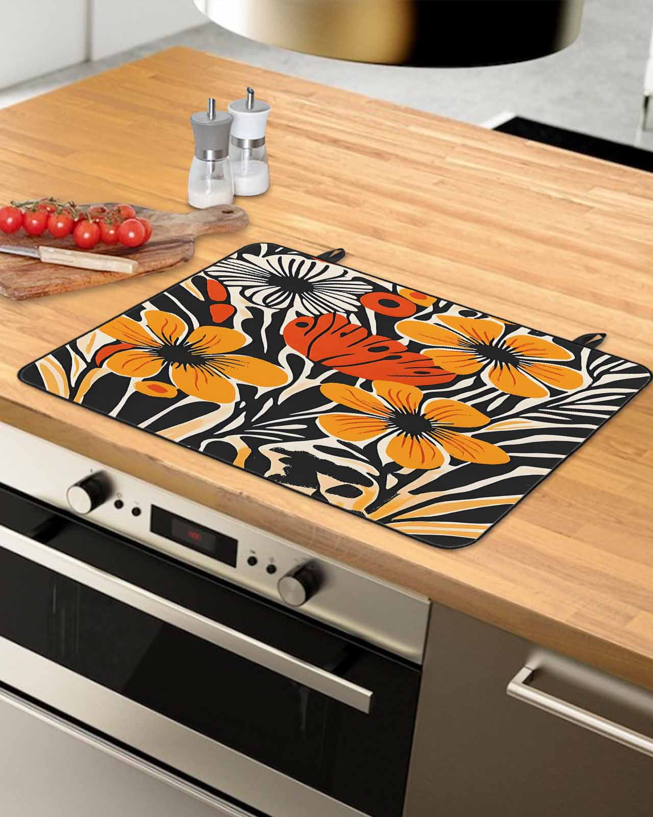 nqOlkjepod Large Induction Cooktop Protector Mat 24"x21", Orange Yellow ...