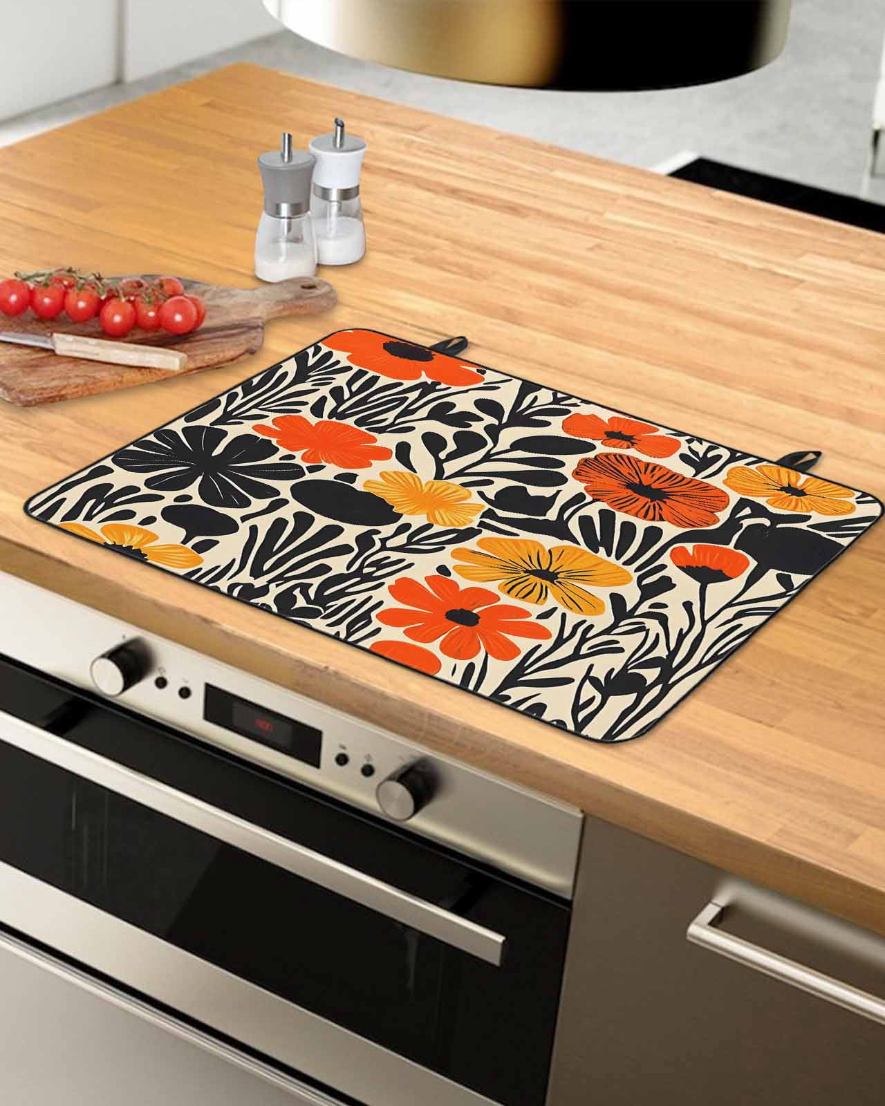 nqOlkjepod Large Induction Cooktop Protector Mat 24"x21", Orange Yellow ...
