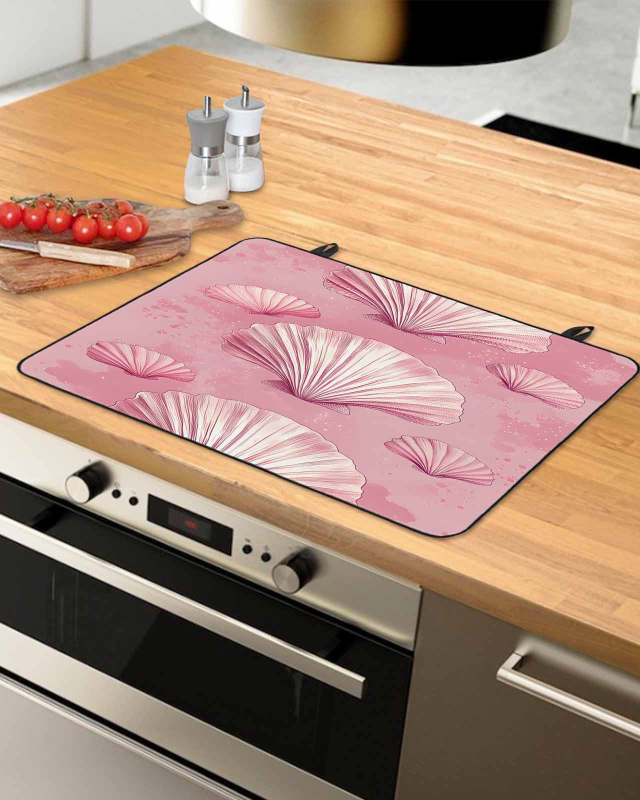 nqOlkjepod Large Induction Cooktop Protector Mat 24"x21", Pink Coastal ...