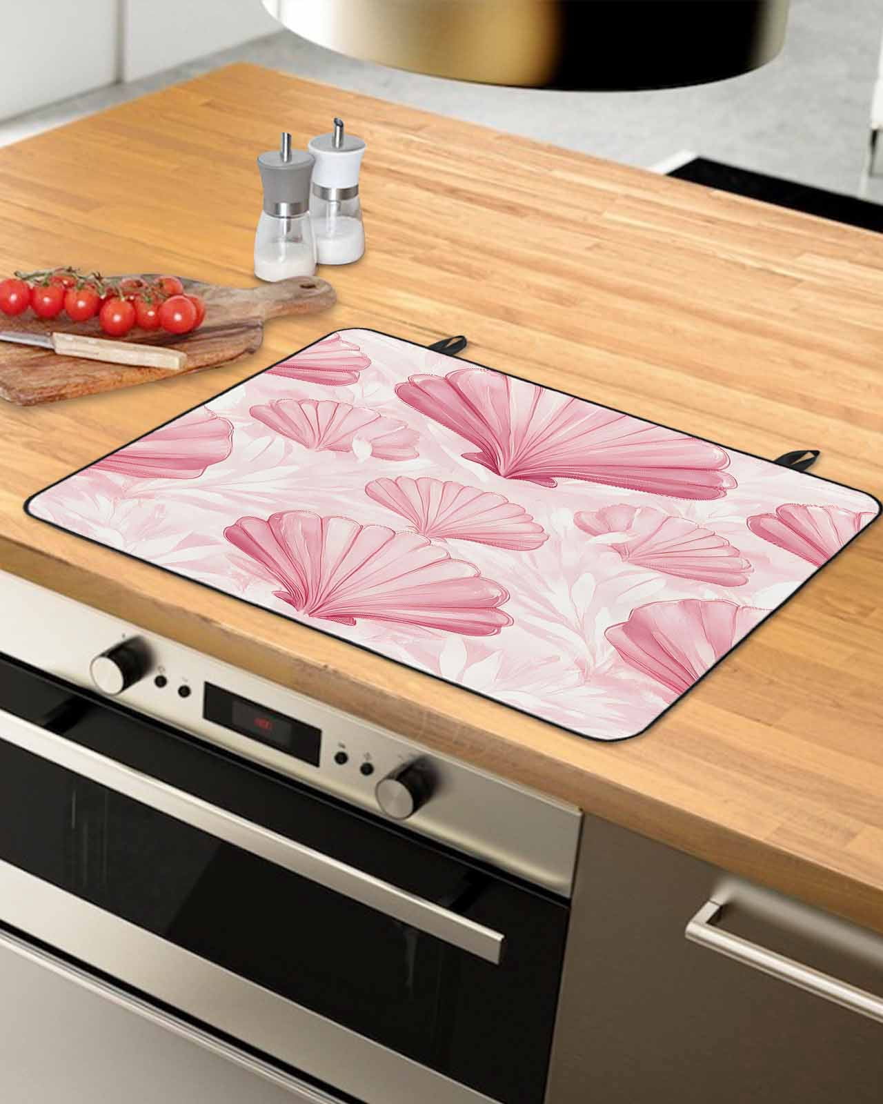 nqOlkjepod Large Induction Cooktop Protector Mat 24"x21", Pink Coastal ...