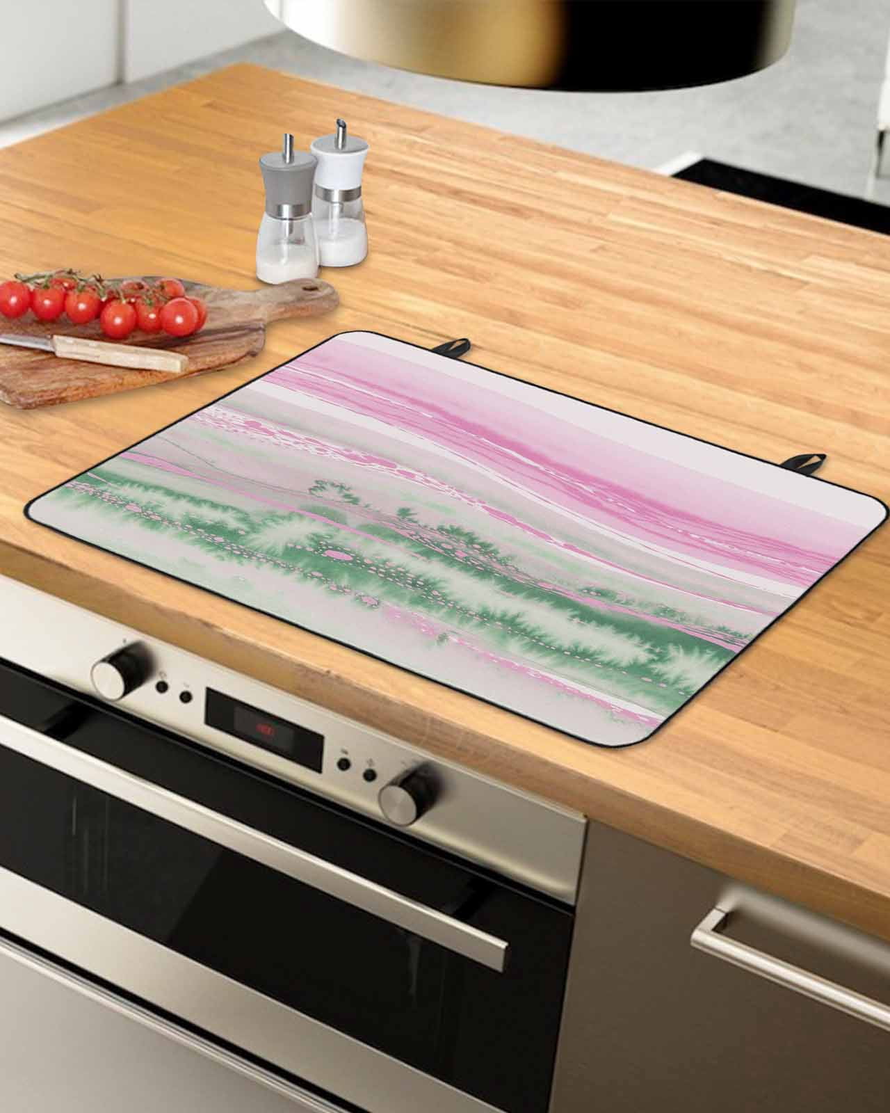 nqOlkjepod Large Induction Cooktop Protector Mat 24"x21", Pink Green ...