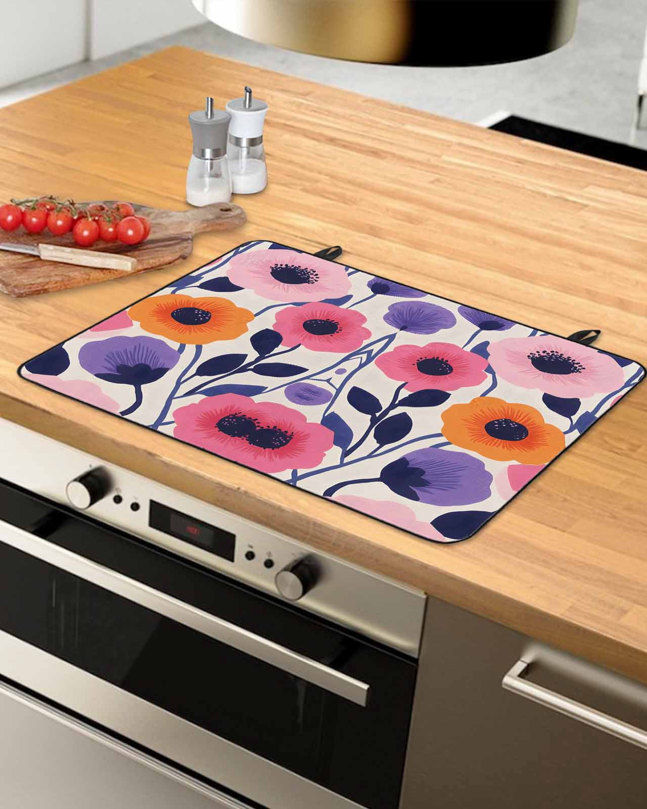 nqOlkjepod Large Induction Cooktop Protector Mat 24"x21", Pink Spring ...