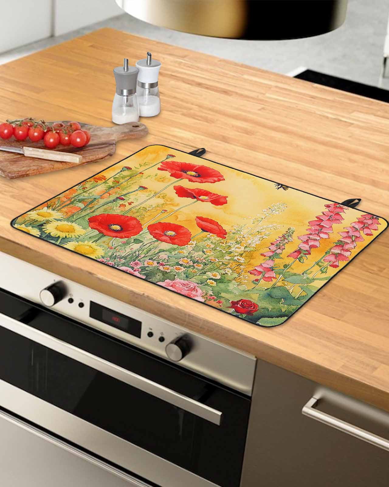 nqOlkjepod Large Induction Cooktop Protector Mat 24"x21", Poppy ...