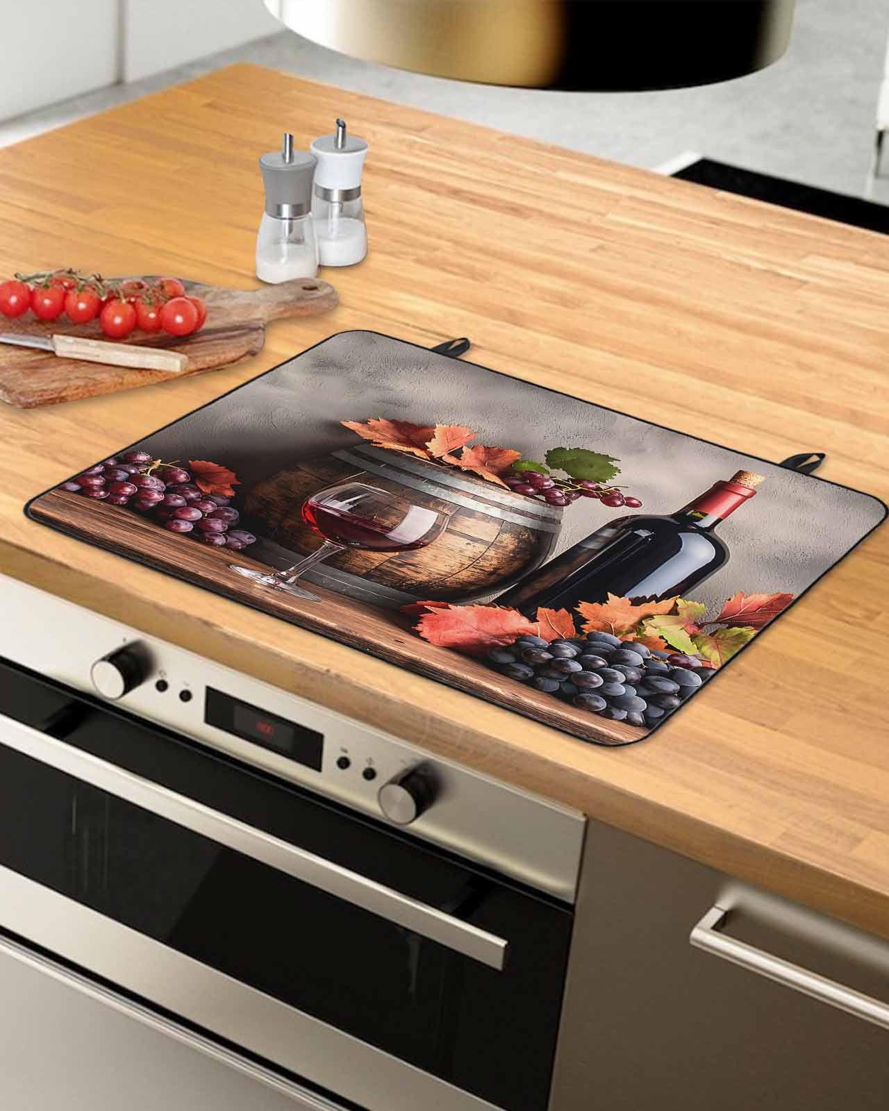 nqOlkjepod Large Induction Cooktop Protector Mat 24"x21", Purple Grapes ...