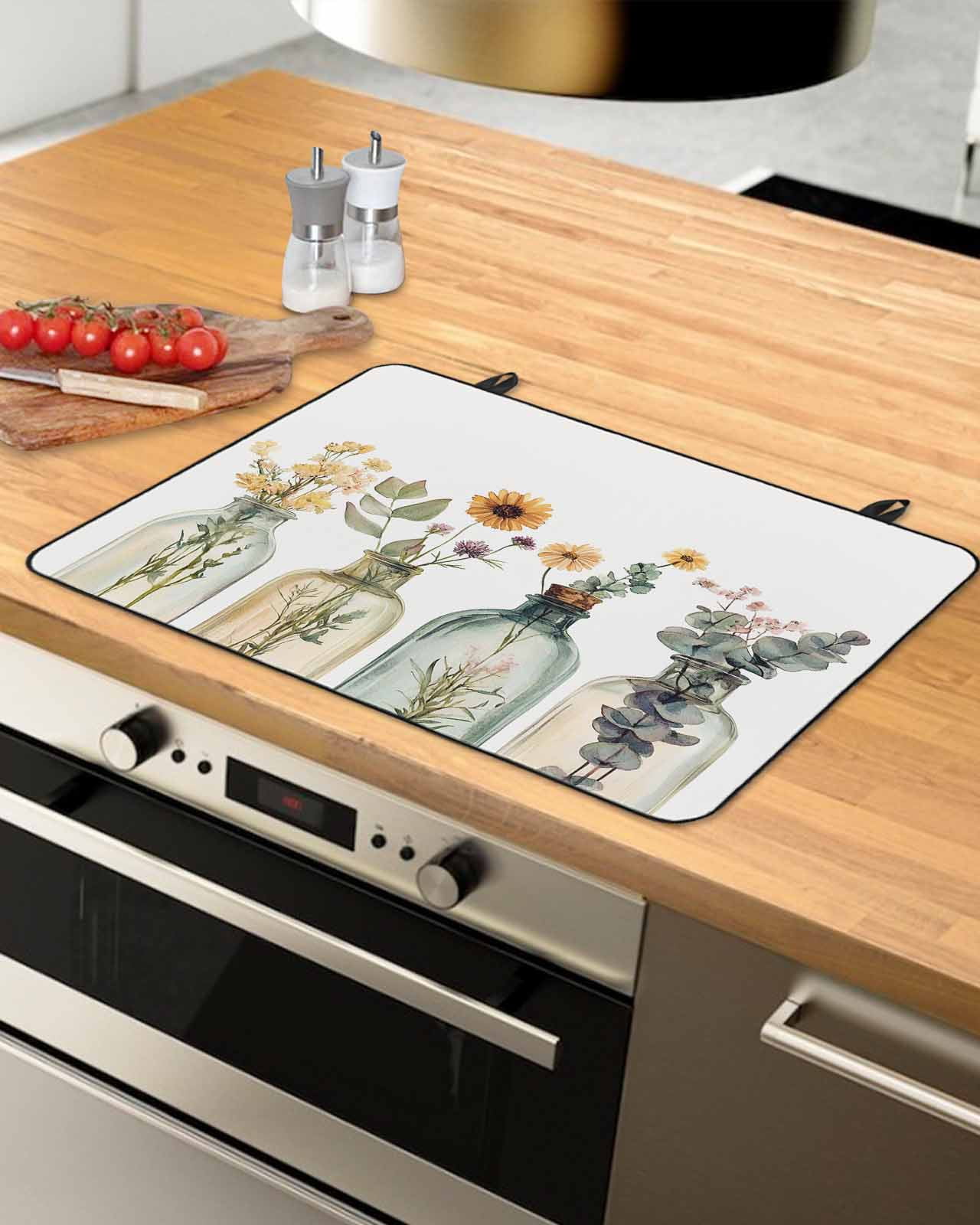 nqOlkjepod Large Induction Cooktop Protector Mat 24"x21", Spring Floral ...