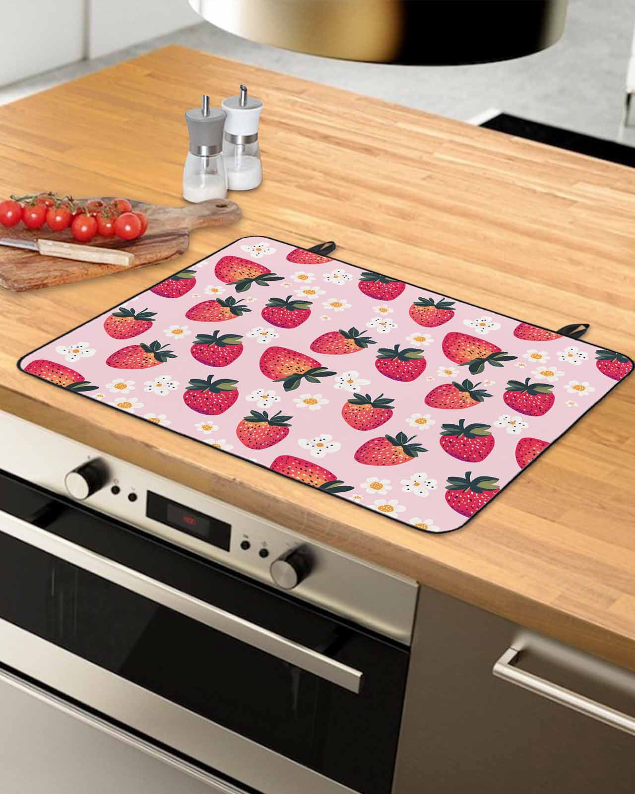 nqOlkjepod Large Induction Cooktop Protector Mat 24"x21", Strawberry ...