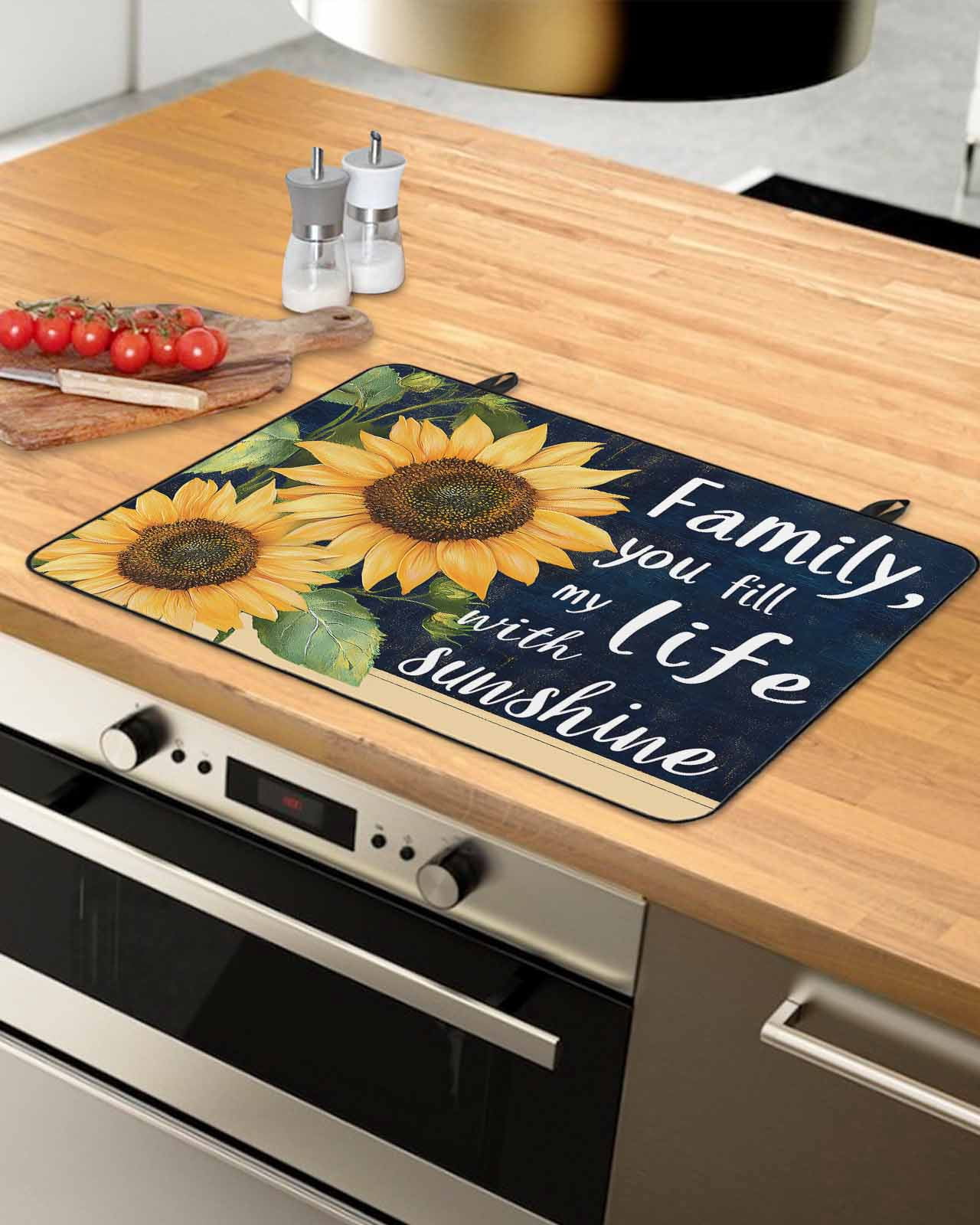 nqOlkjepod Large Induction Cooktop Protector Mat 24"x21", Sunflower ...
