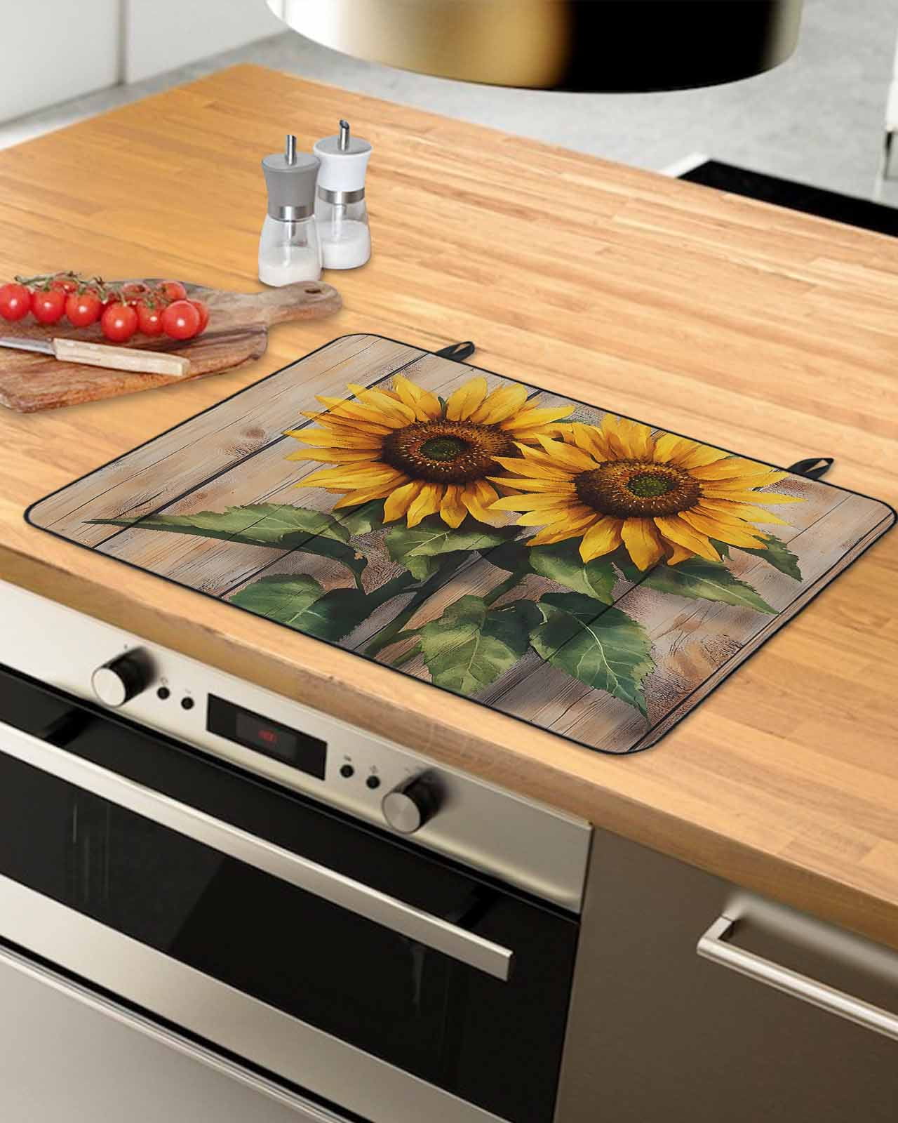 nqOlkjepod Large Induction Cooktop Protector Mat 24"x21", Sunflower ...