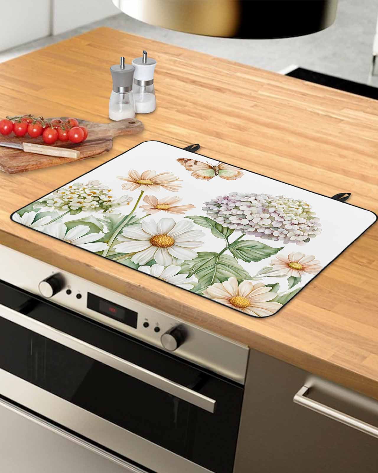 nqOlkjepod Large Induction Cooktop Protector Mat 24"x21", White Spring ...