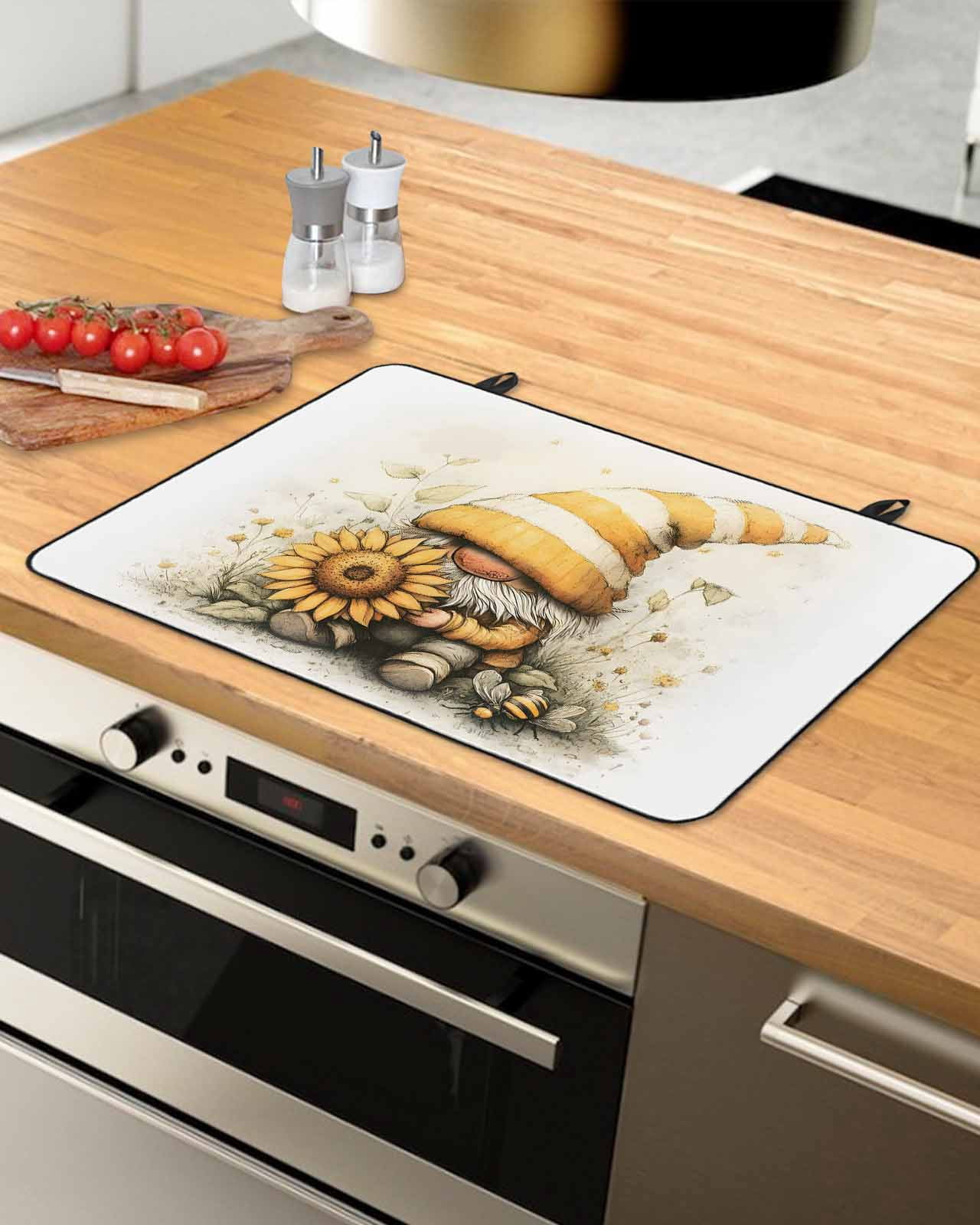 nqOlkjepod Large Induction Cooktop Protector Mat 24"x21", Yellow Dwarf ...