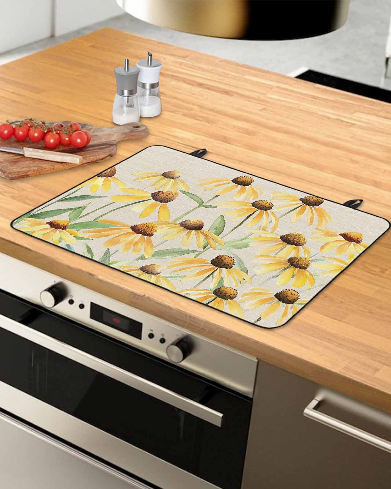 nqOlkjepod Large Induction Cooktop Protector Mat 24"x21", Yellow Spring ...