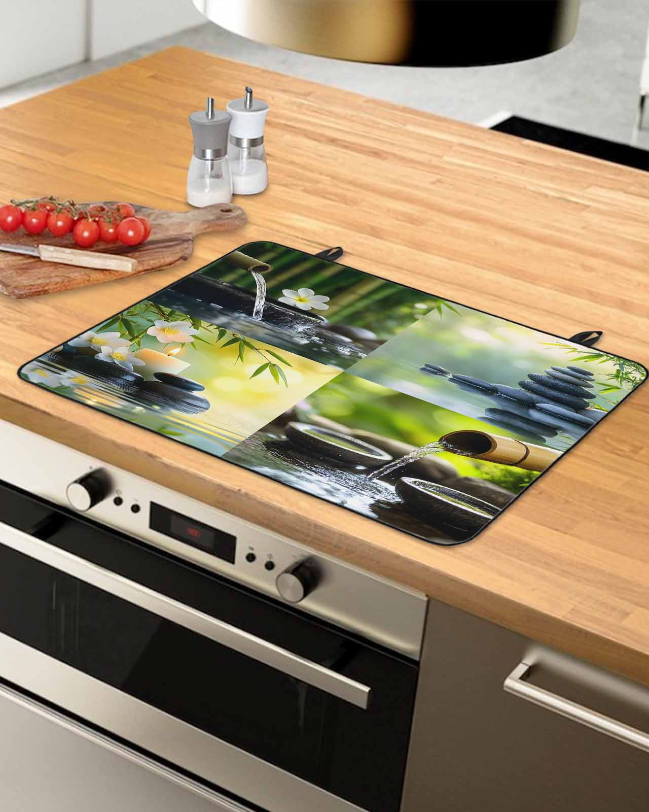 nqOlkjepod Large Induction Cooktop Protector Mat 24"x21", Zen Stones ...