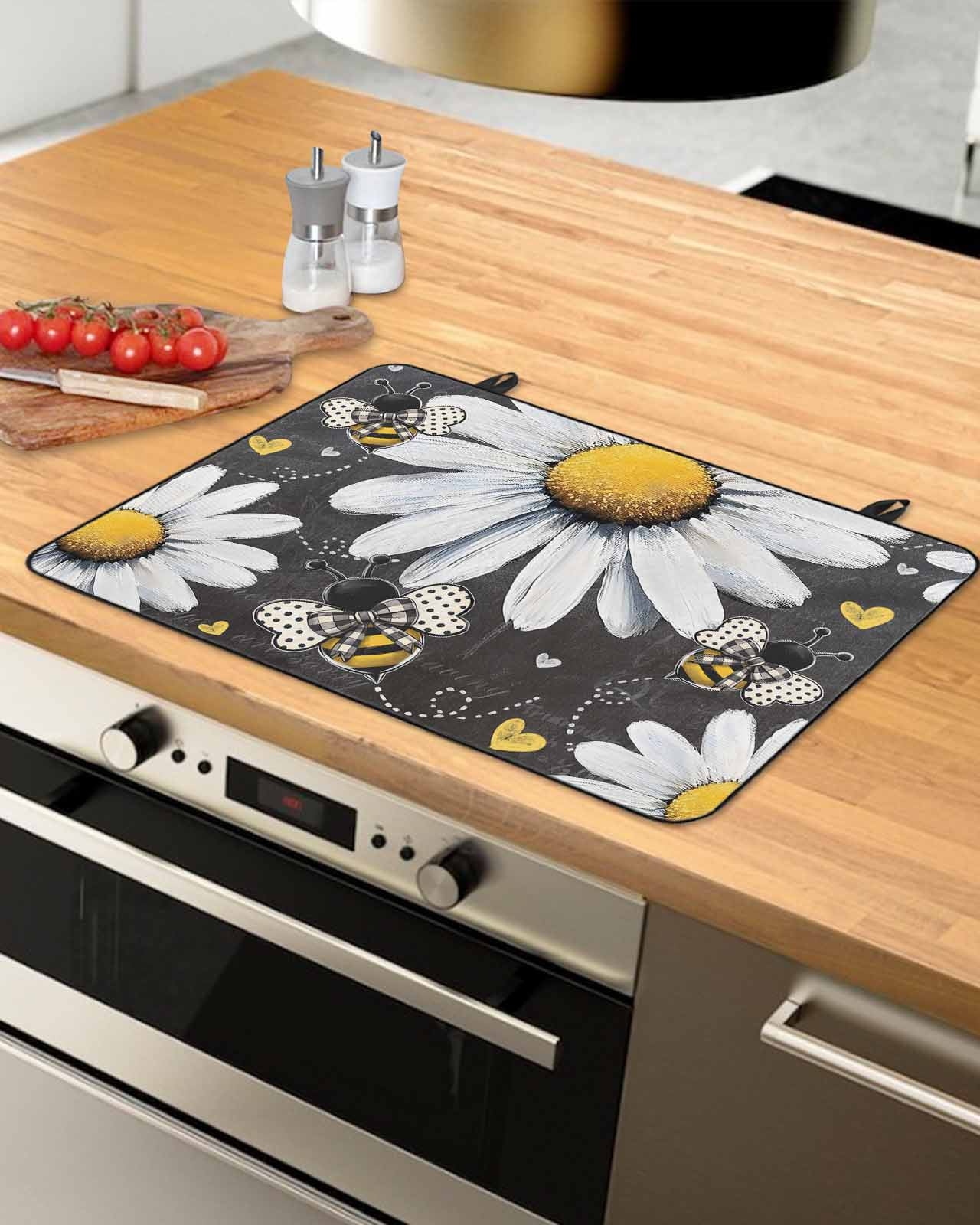 nqOlkjepod Large Induction Cooktop Protector Mat 28.5"x20.5", Daisy Bee ...