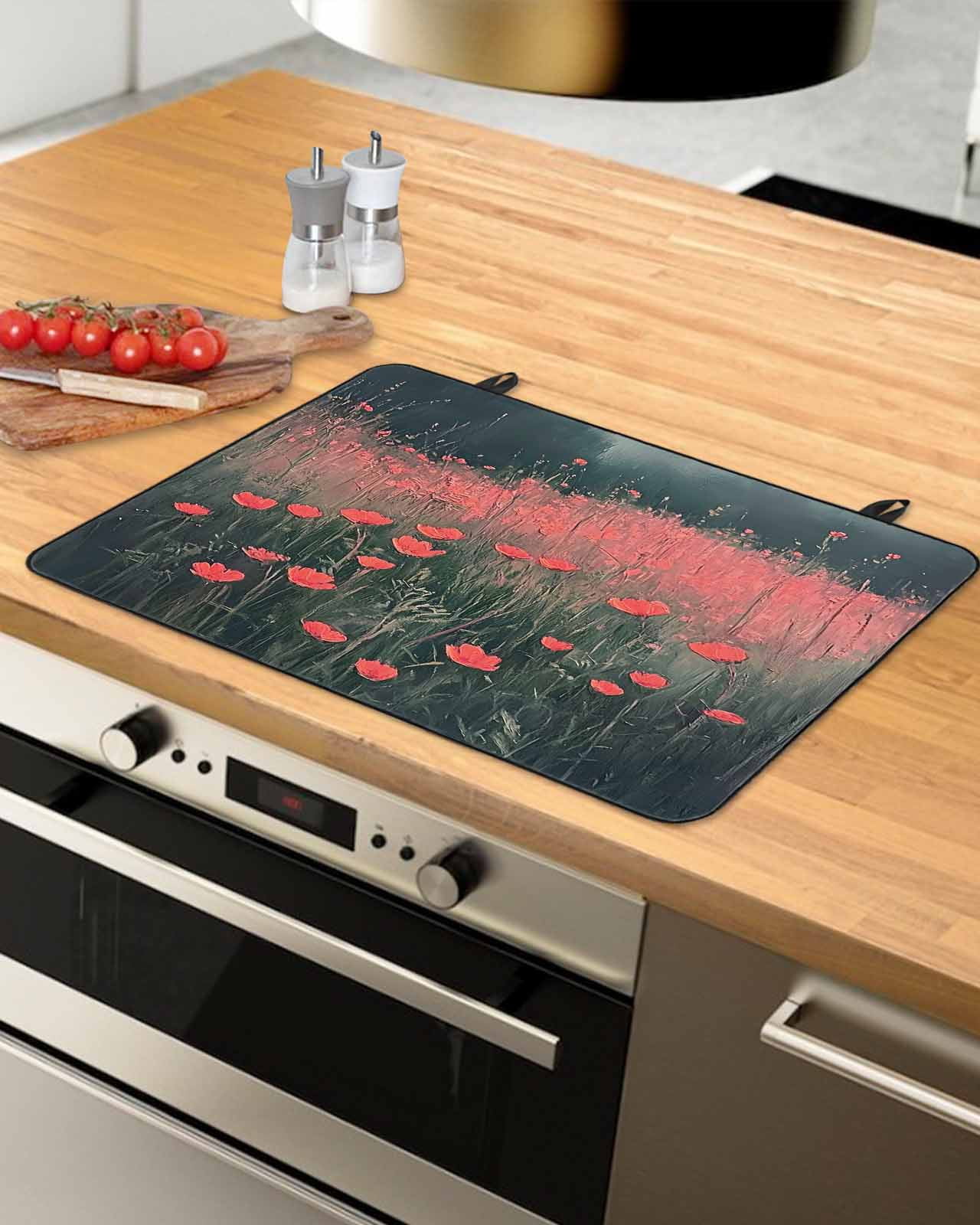 nqOlkjepod Large Induction Cooktop Protector Mat 28.5"x20.5", Red ...