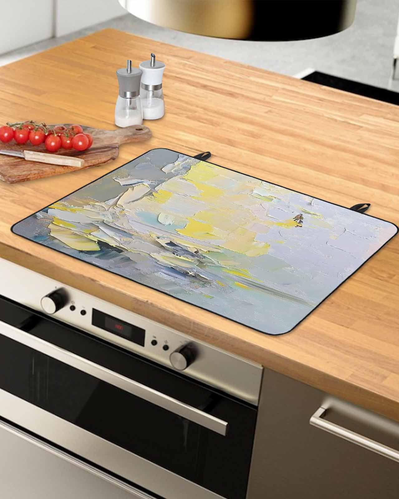 nqOlkjepod Large Induction Cooktop Protector Mat 31"x24", Abstract ...