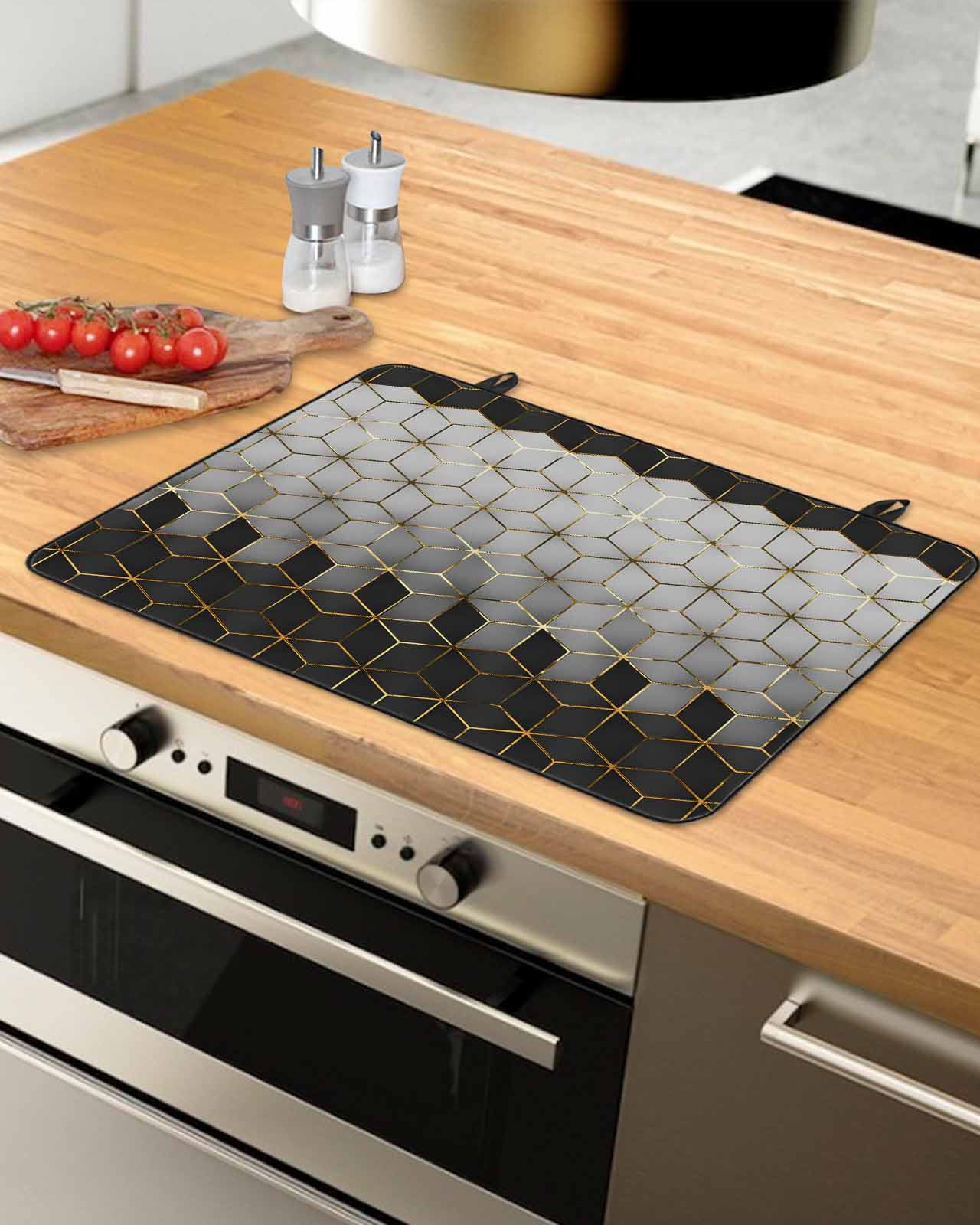 nqOlkjepod Large Induction Cooktop Protector Mat 31"x24", Black Grey ...