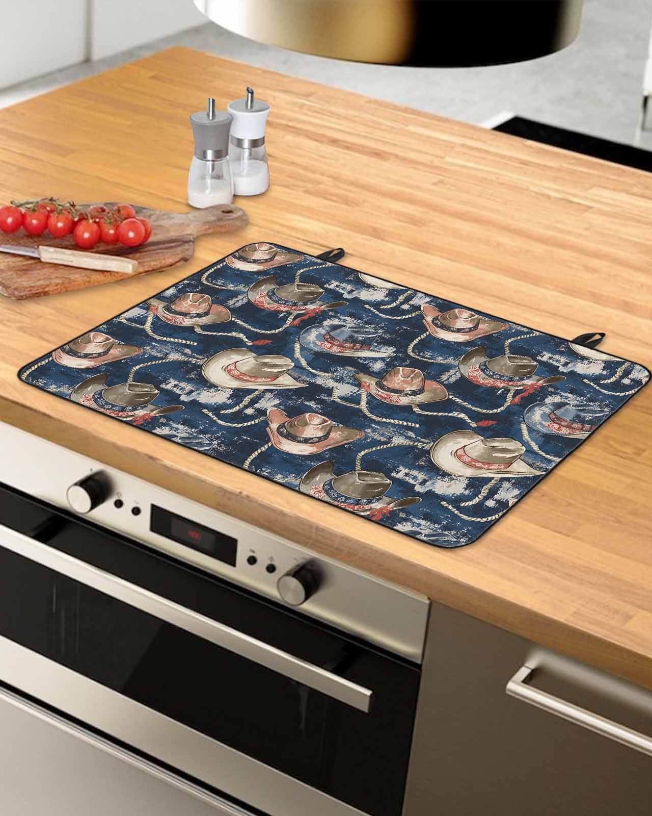 nqOlkjepod Large Induction Cooktop Protector Mat 31"x24", Blue Cowboy ...
