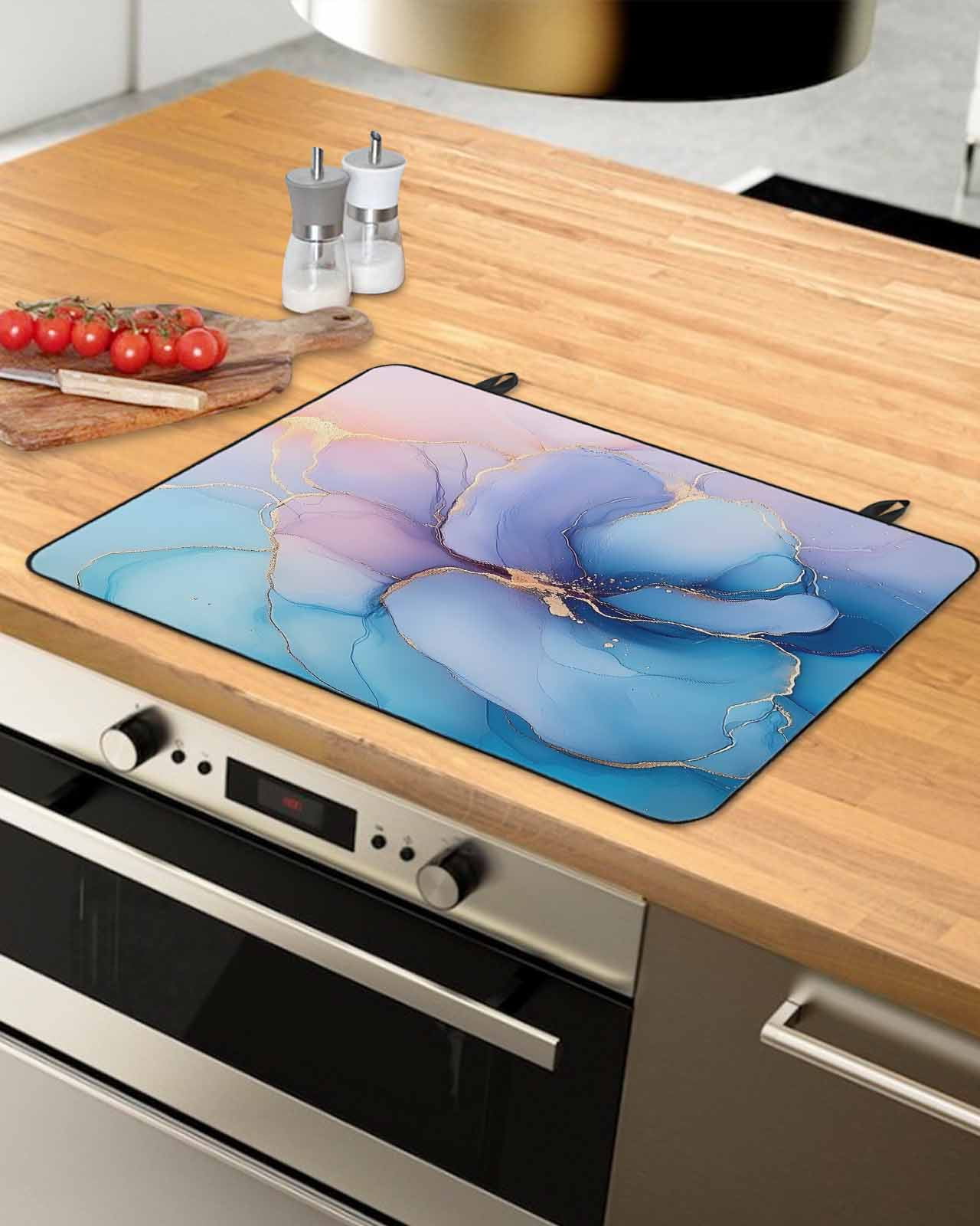 nqOlkjepod Large Induction Cooktop Protector Mat 31"x24", Blue Gold ...
