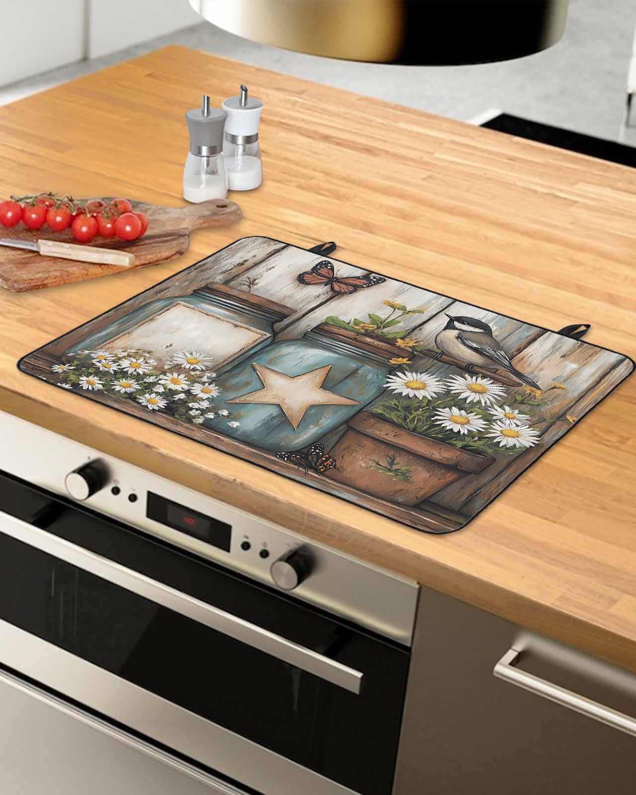 nqOlkjepod Large Induction Cooktop Protector Mat 31"x24", Country ...