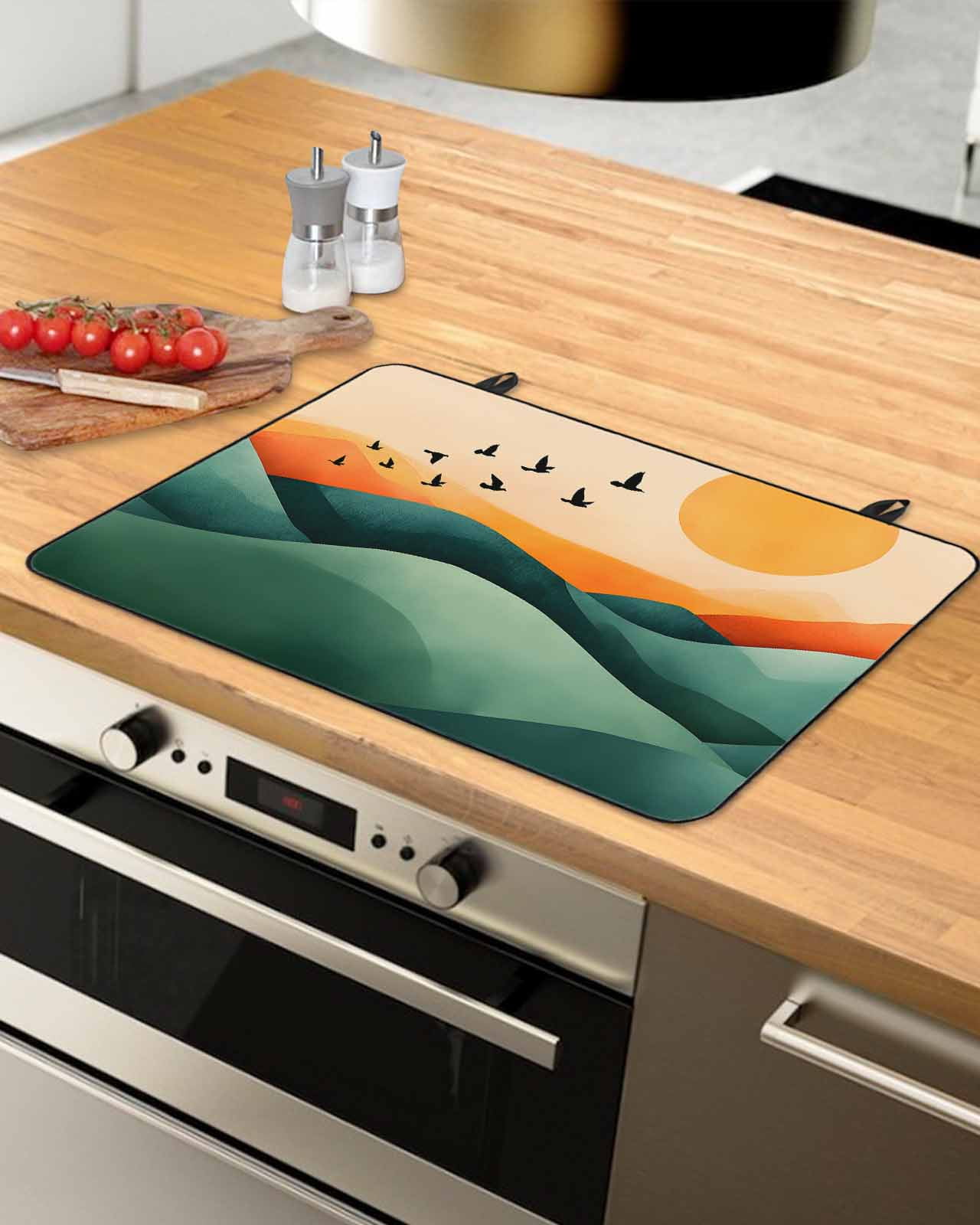 nqOlkjepod Large Induction Cooktop Protector Mat 31"x24", Green Orange ...