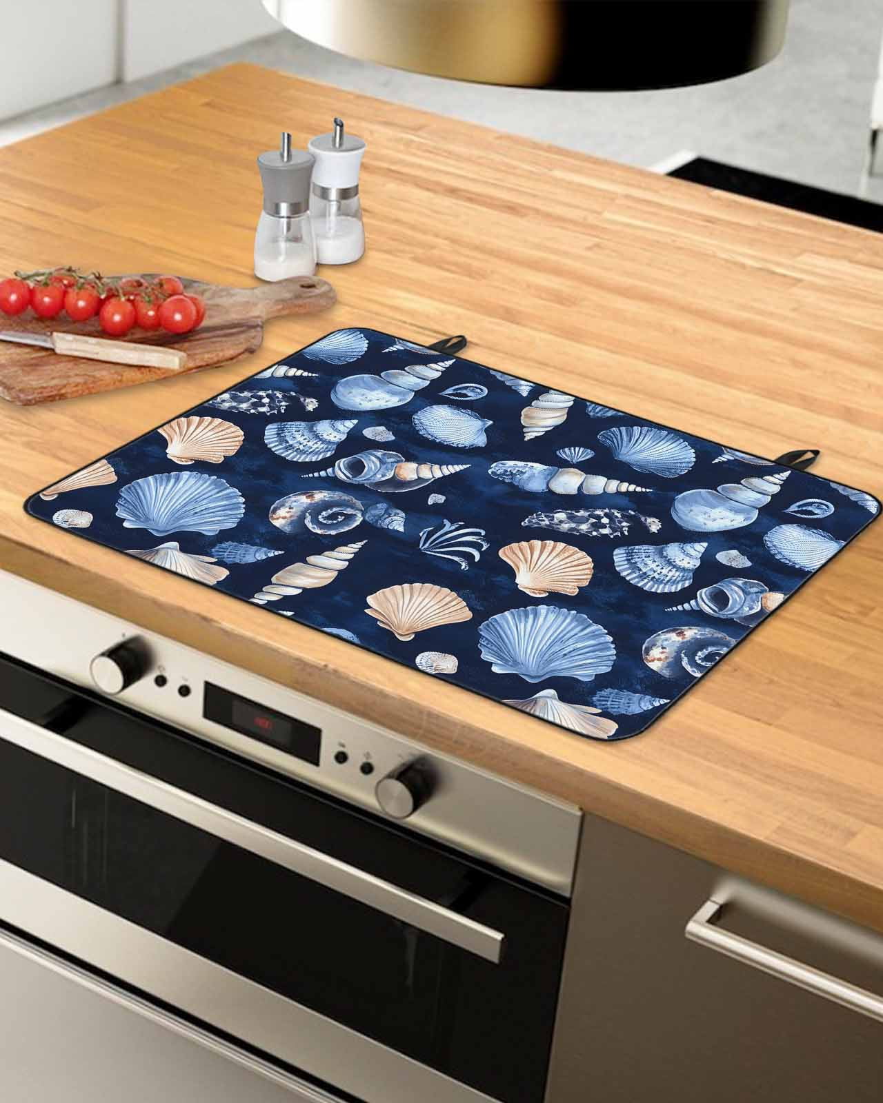 nqOlkjepod Large Induction Cooktop Protector Mat 31"x24", Navy Blue ...