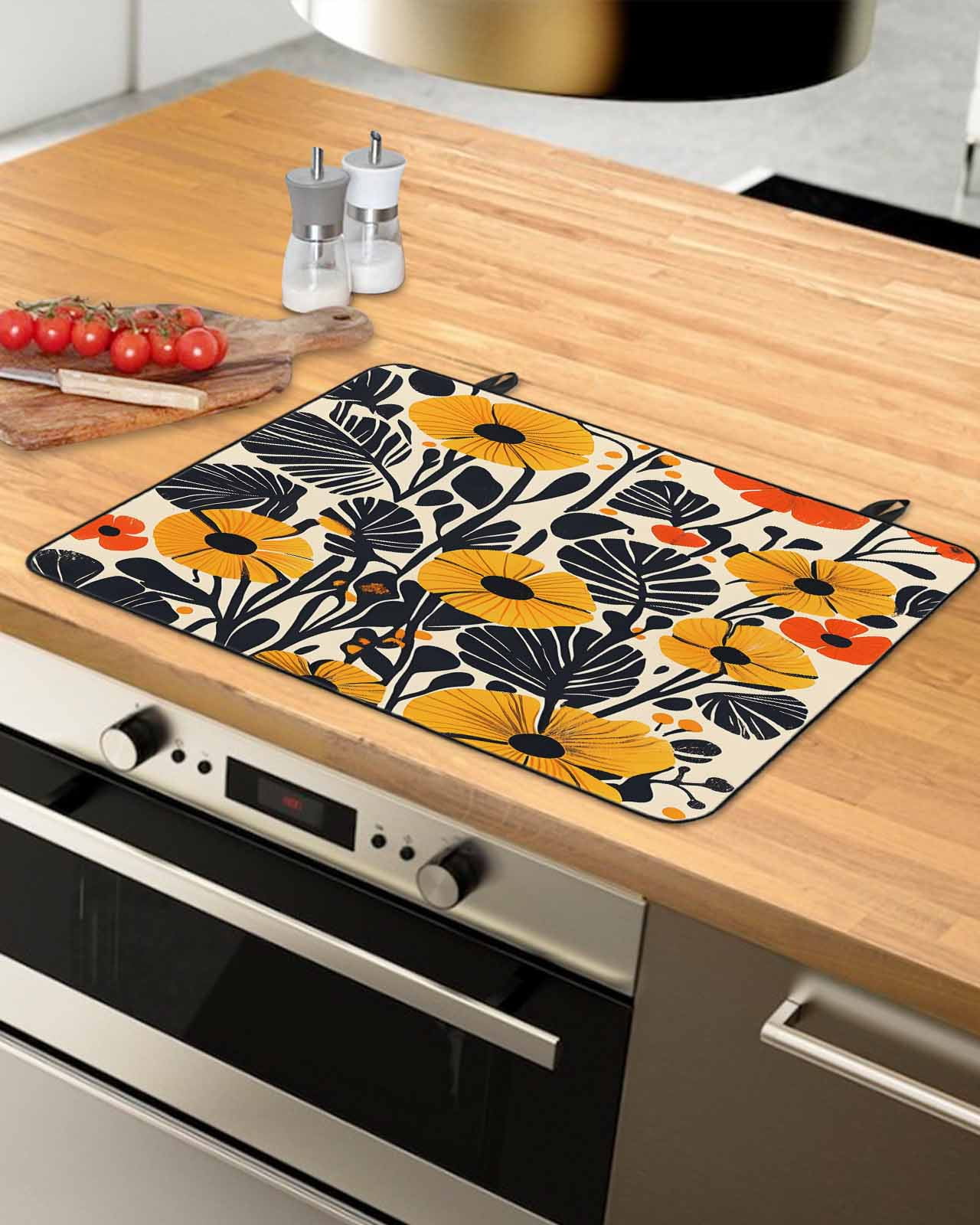 nqOlkjepod Large Induction Cooktop Protector Mat 31"x24", Orange Yellow ...