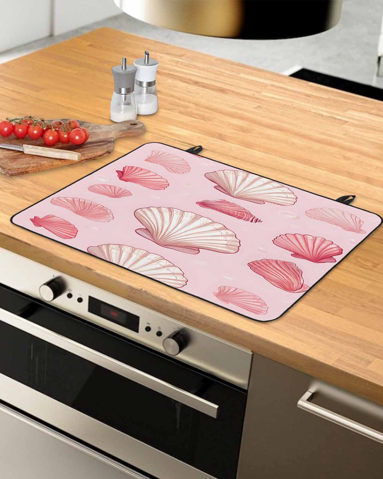 nqOlkjepod Large Induction Cooktop Protector Mat 31"x24", Pink Shell ...