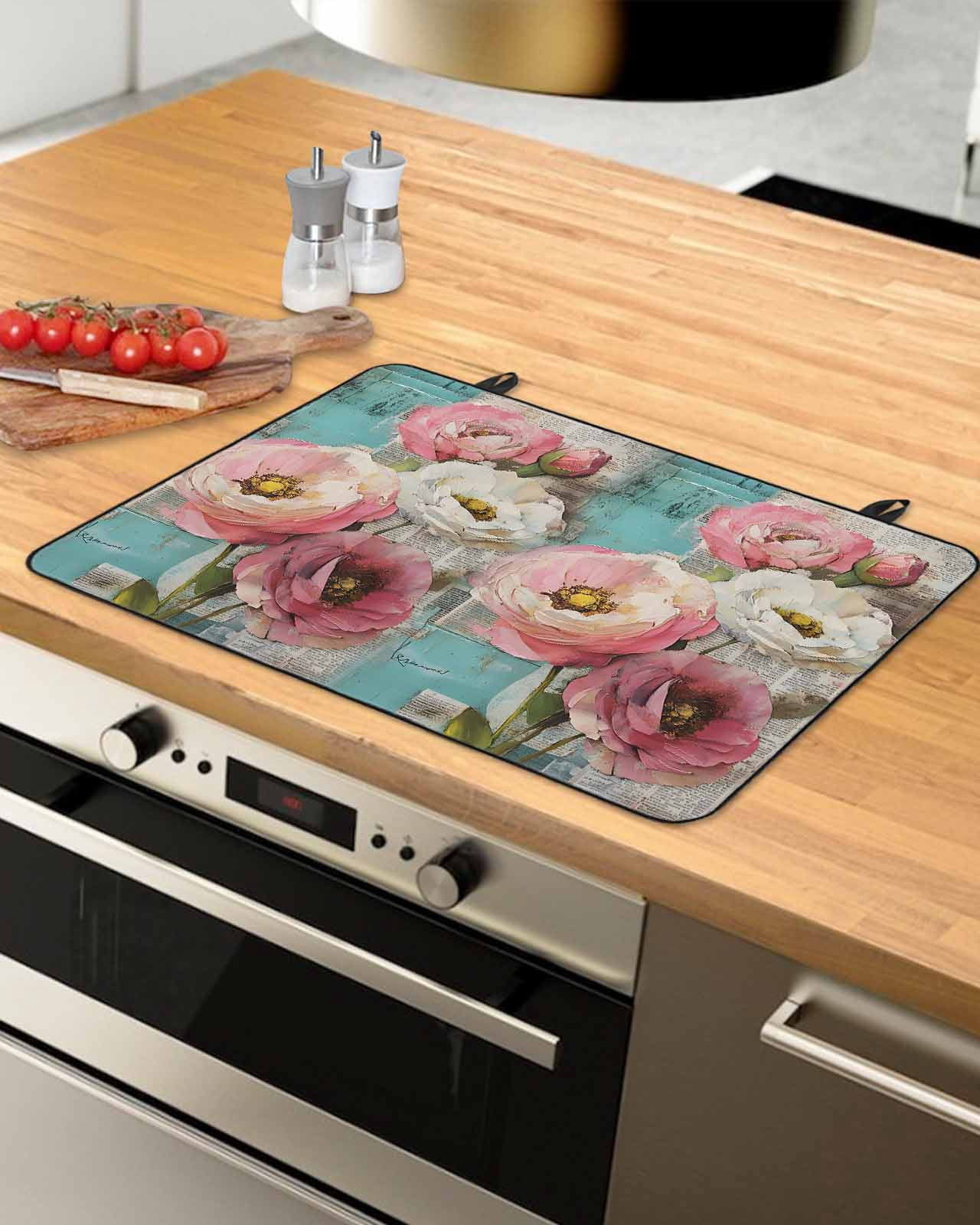 nqOlkjepod Large Induction Cooktop Protector Mat 31"x24", Pink Spring ...
