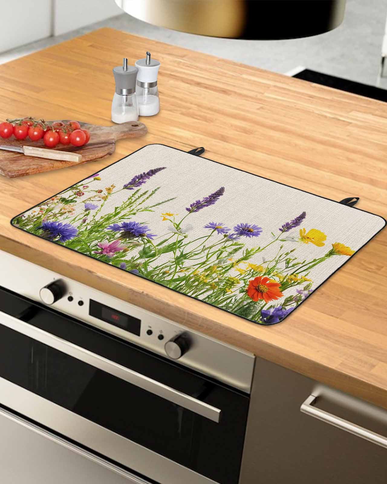 nqOlkjepod Large Induction Cooktop Protector Mat 31"x24", Spring Purple ...