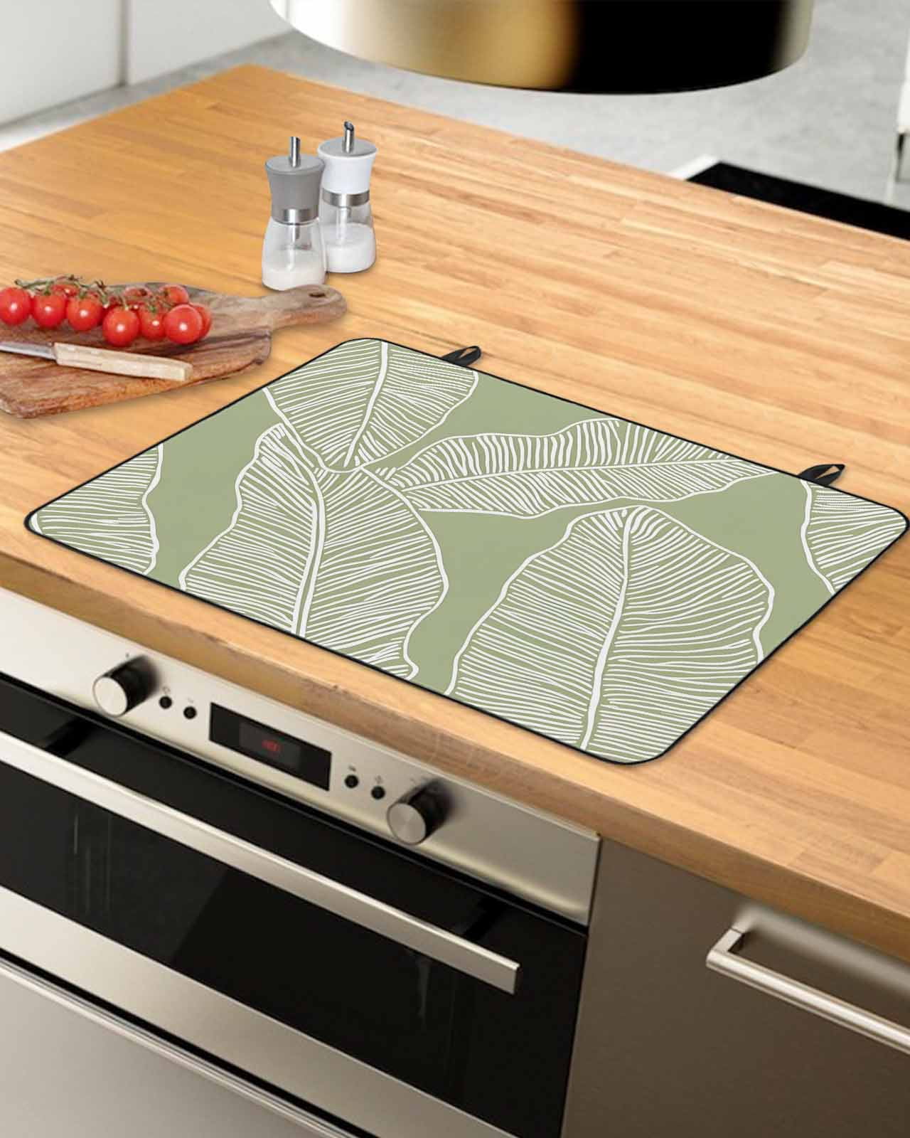 nqOlkjepod Large Induction Cooktop Protector Mat 31"x24", Summer Leaves ...