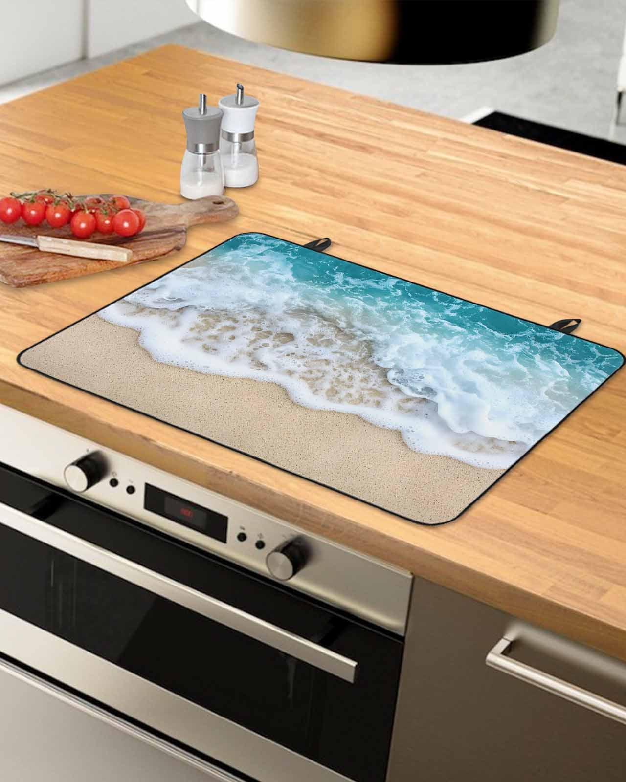 nqOlkjepod Large Induction Cooktop Protector Mat 31"x24", Yellow Beach ...