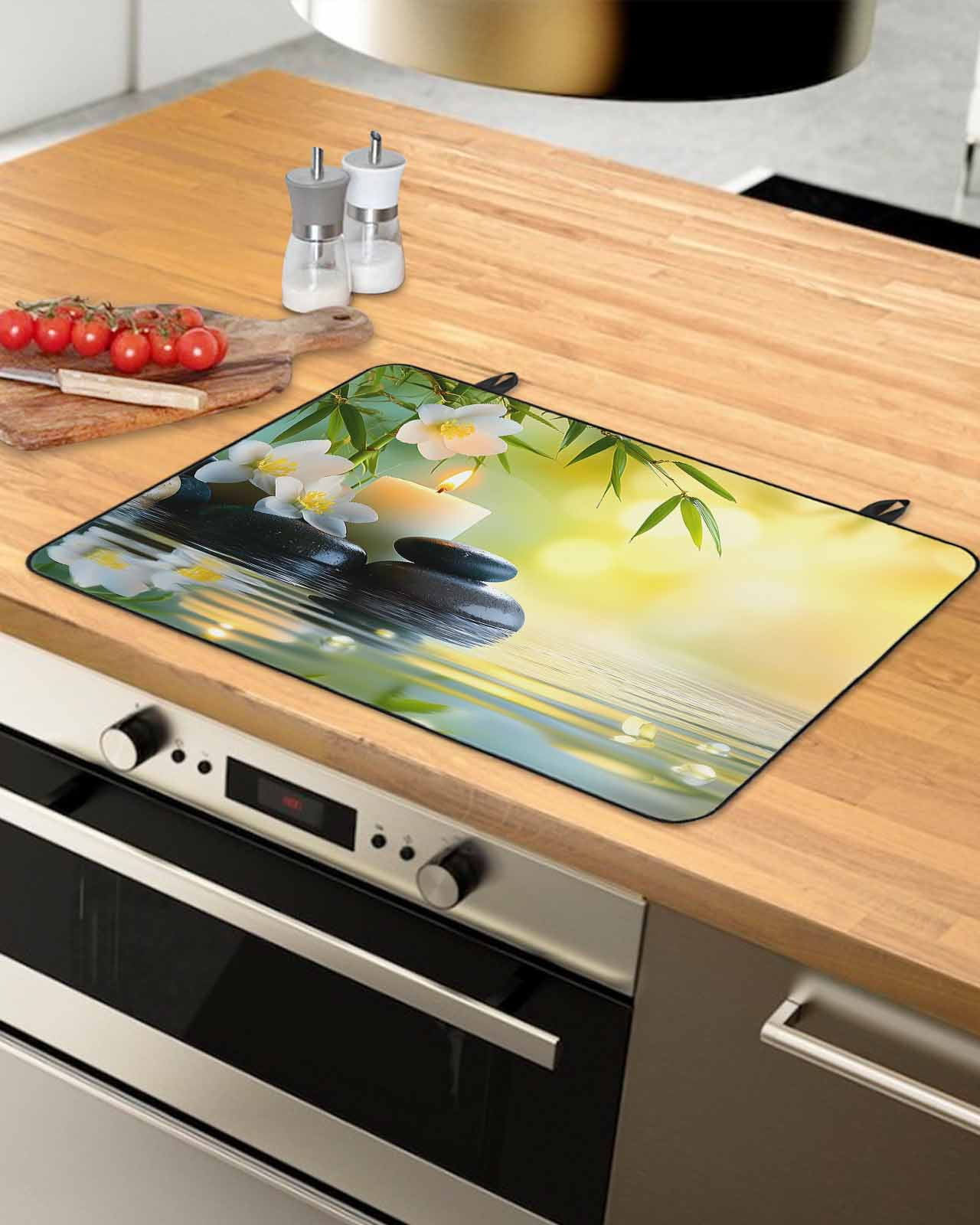 nqOlkjepod Large Induction Cooktop Protector Mat 31"x24", Zen Stones ...
