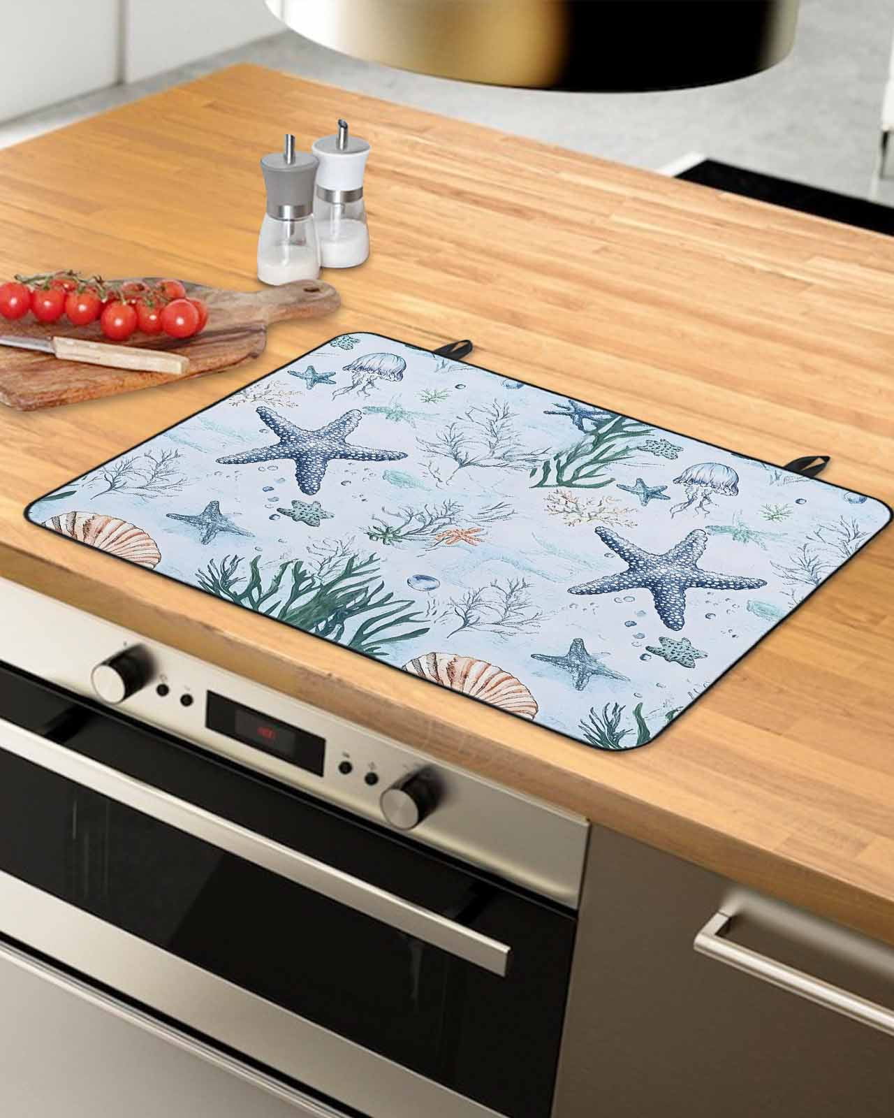 nqOlkjepod Large Induction Cooktop Protector Mat 36"x21", Coastal ...