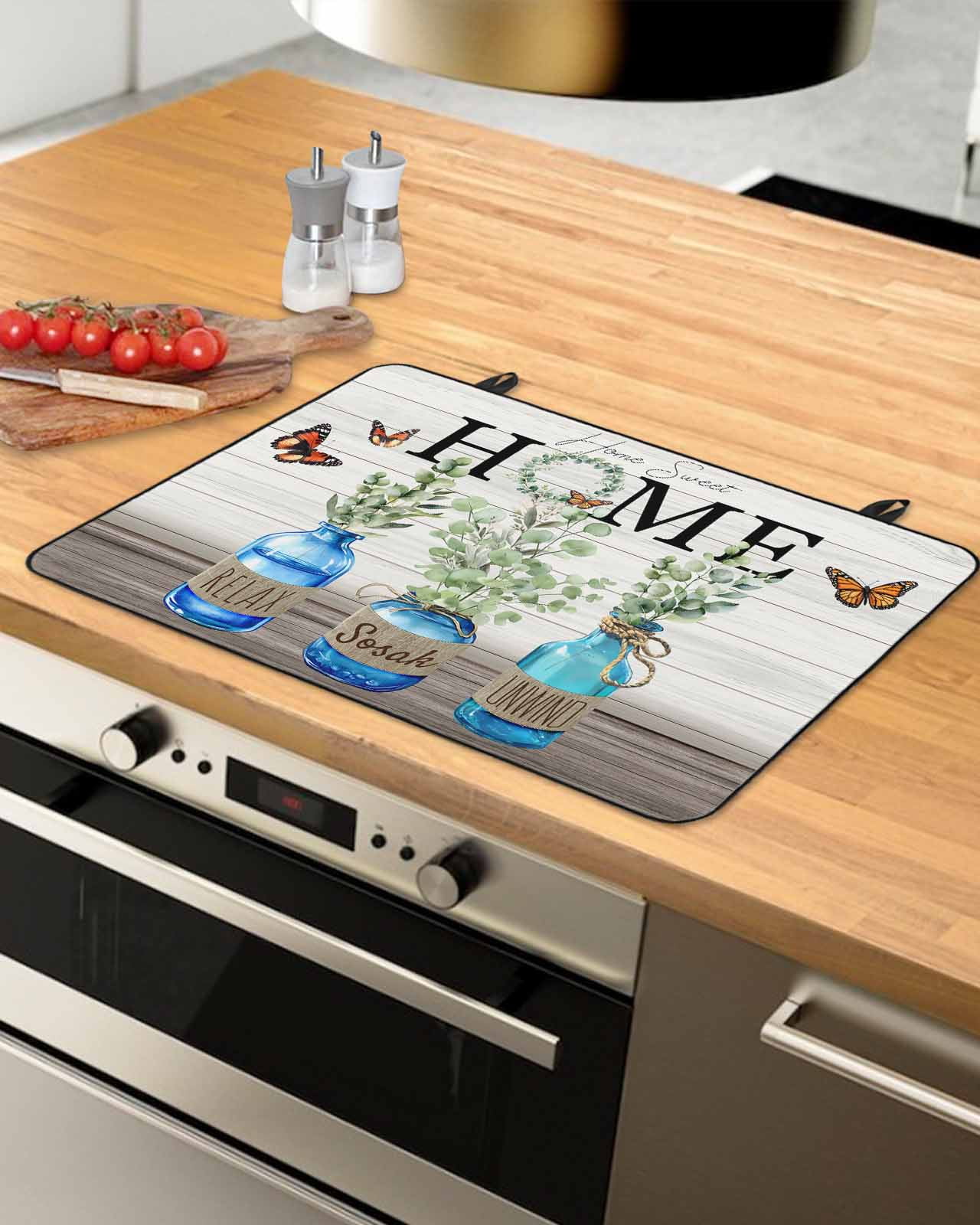 nqOlkjepod Large Induction Cooktop Protector Mat 36"x21", Eucalyptus ...