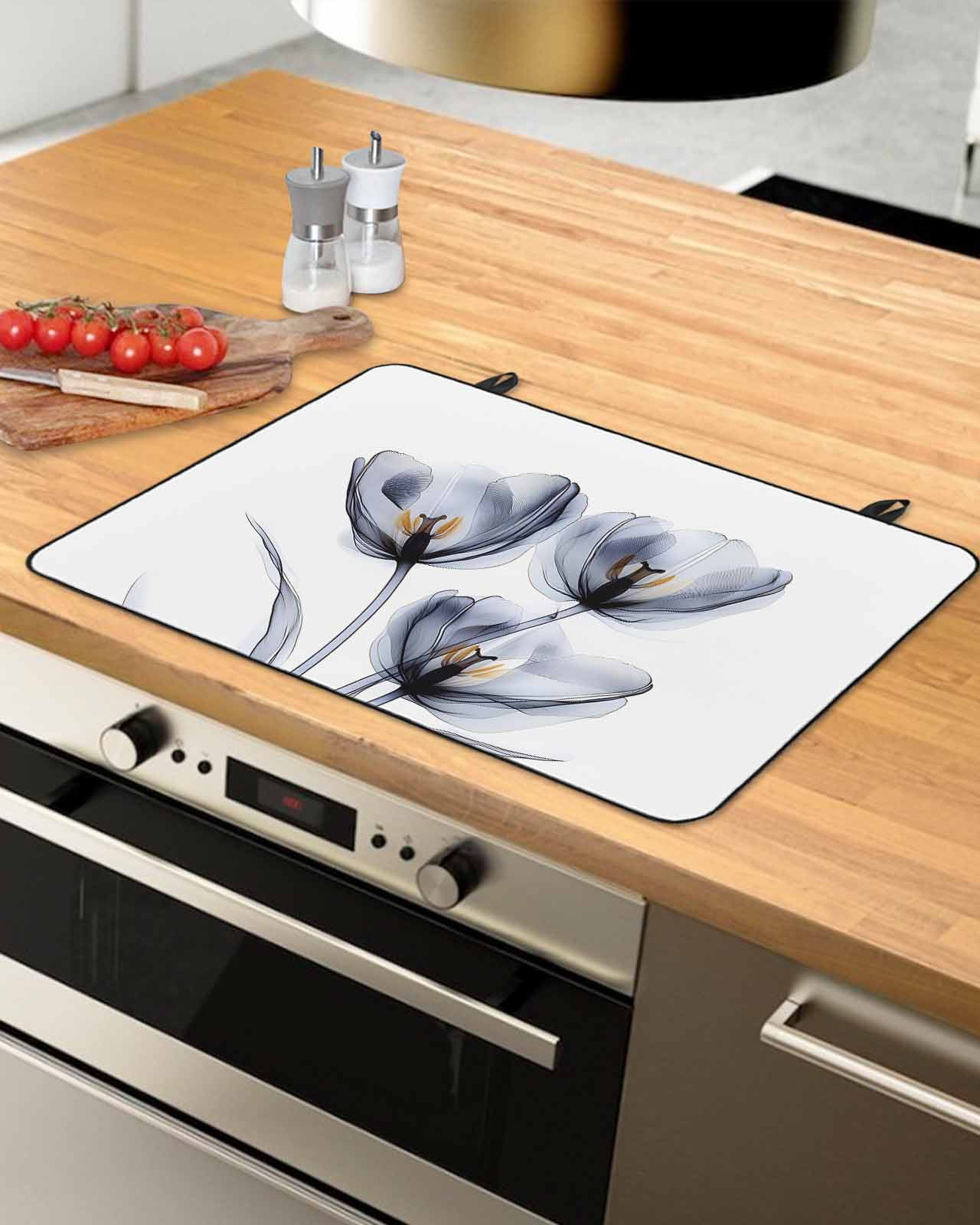 nqOlkjepod Large Induction Cooktop Protector Mat 36"x21", Light Grey ...