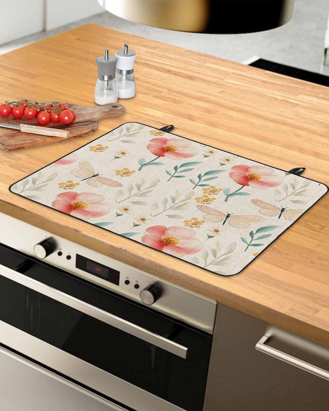 nqOlkjepod Large Induction Cooktop Protector Mat 36"x21", Pink Floral ...