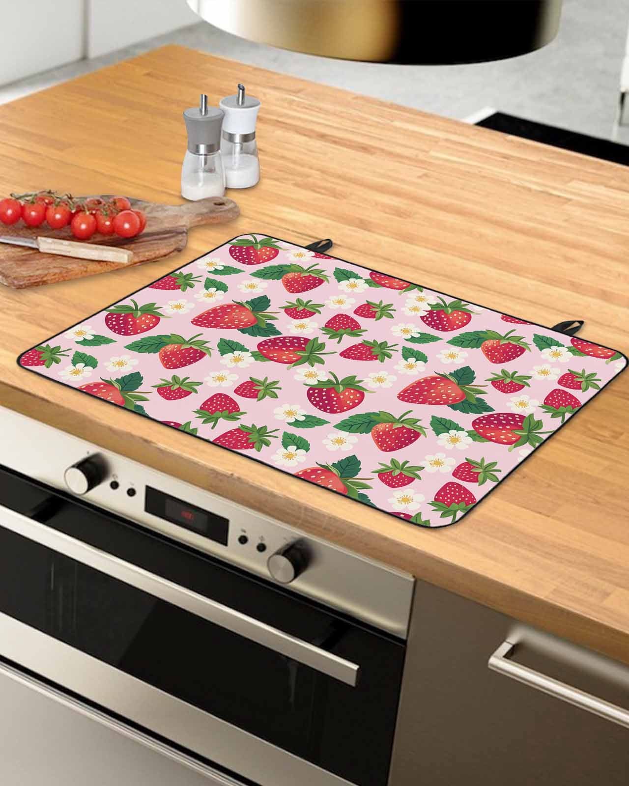 nqOlkjepod Large Induction Cooktop Protector Mat 36"x21", Strawberry ...