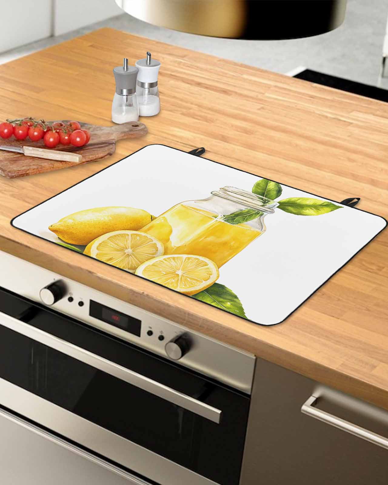 nqOlkjepod Large Induction Cooktop Protector Mat 36"x21", Summer Lemon ...