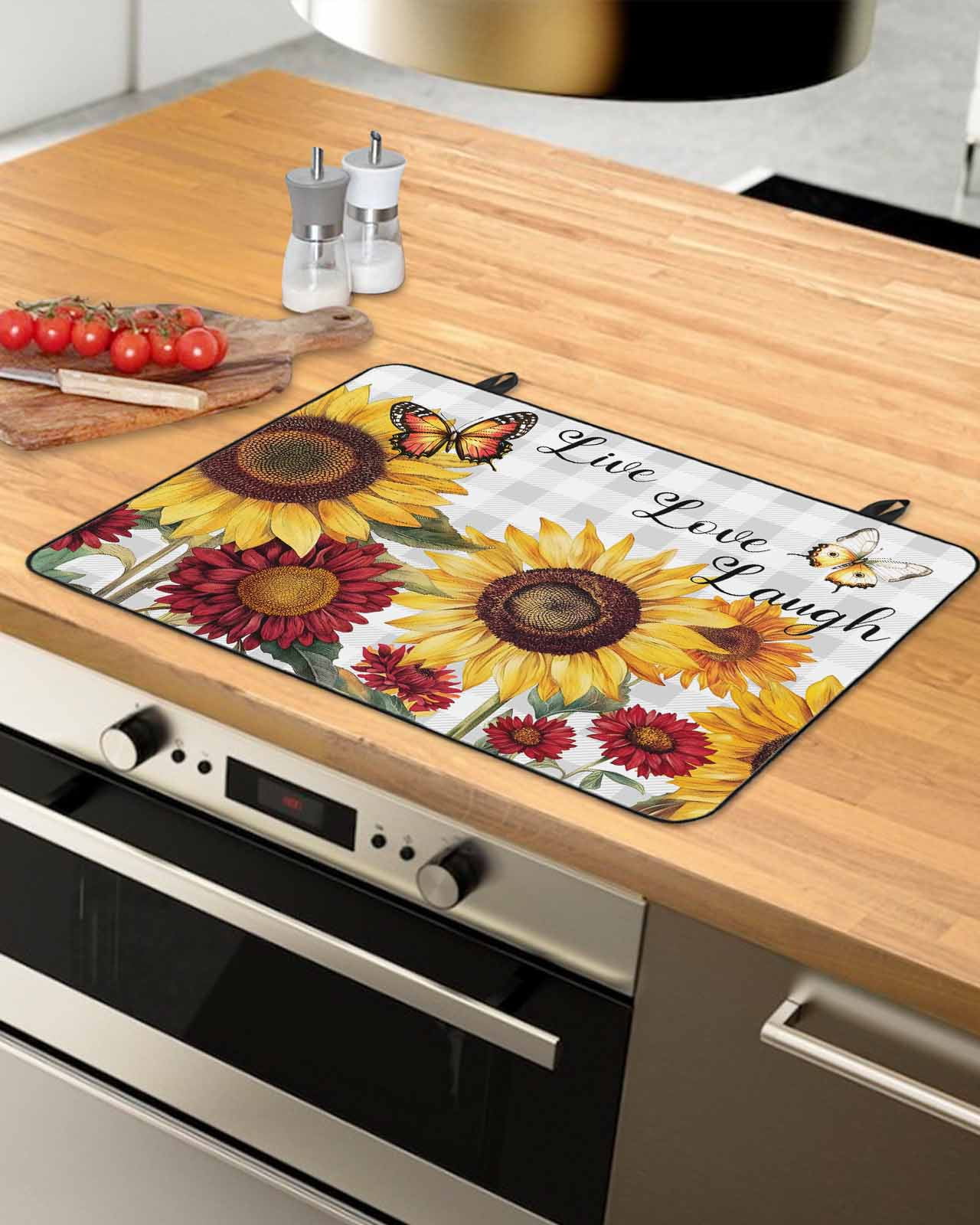 nqOlkjepod Large Induction Cooktop Protector Mat 36"x21", Sunflower ...