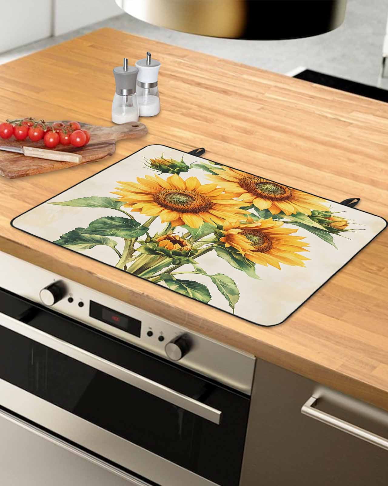 nqOlkjepod Large Induction Cooktop Protector Mat 36"x21", Sunflower ...