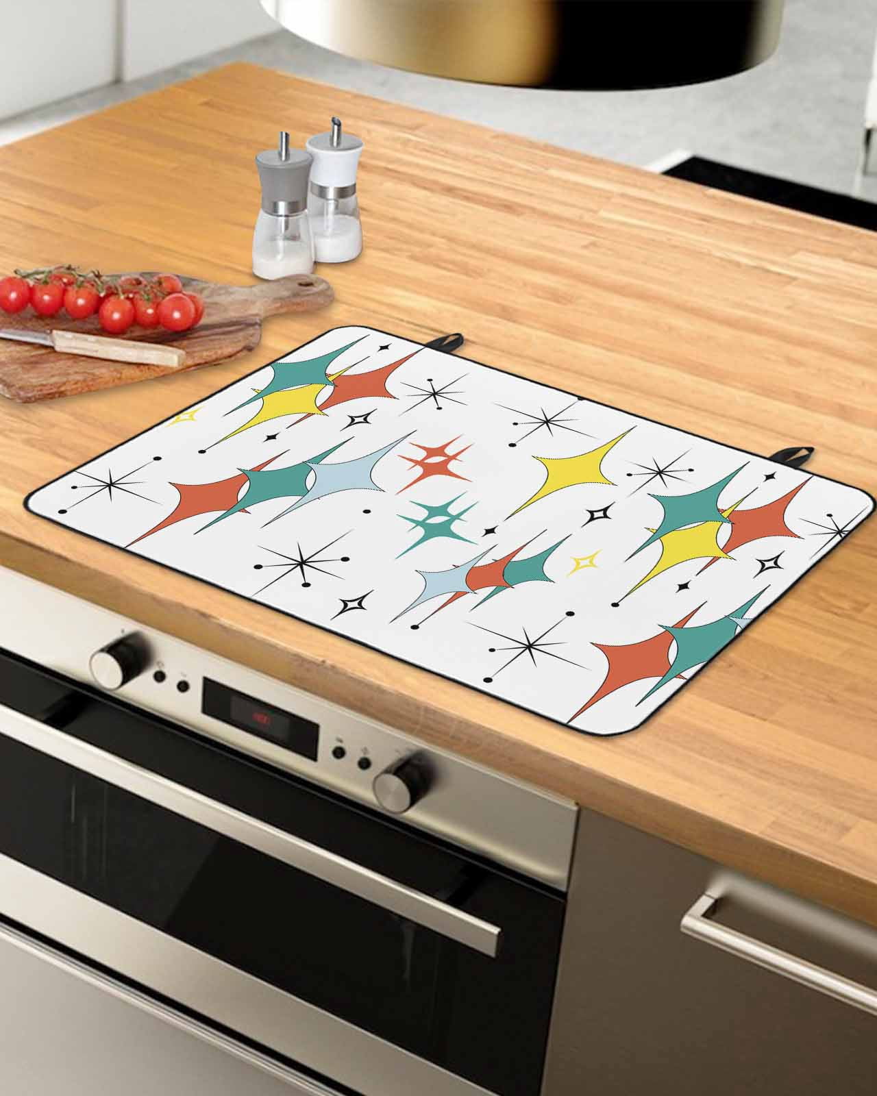 nqOlkjepod Large Induction Cooktop Protector Mat 36"x21", Teal Yellow ...