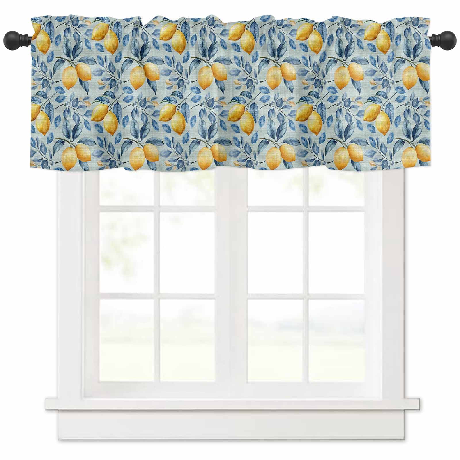 nqOlkjepod Lemon Farmhouse Short Window Curtain Valances, Country Leaf ...