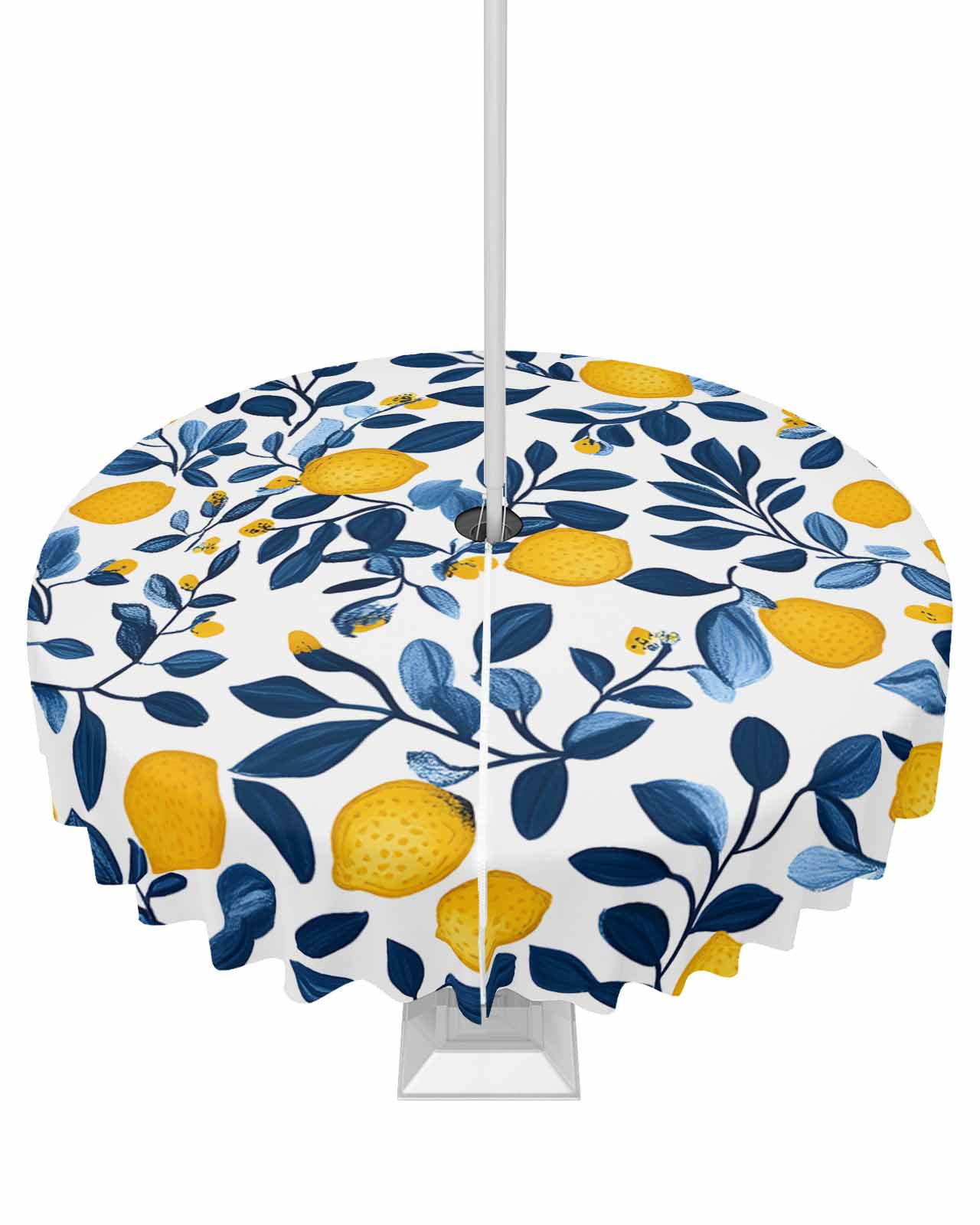 nqOlkjepod Lemon Outdoor Tablecloth with Umbrella Hole & Zipper, Fruit ...