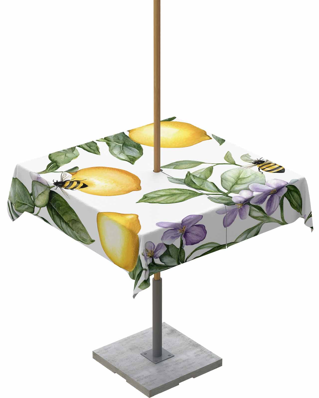 nqOlkjepod Lemon Outdoor Tablecloth with Umbrella Hole & Zipper, Summer ...