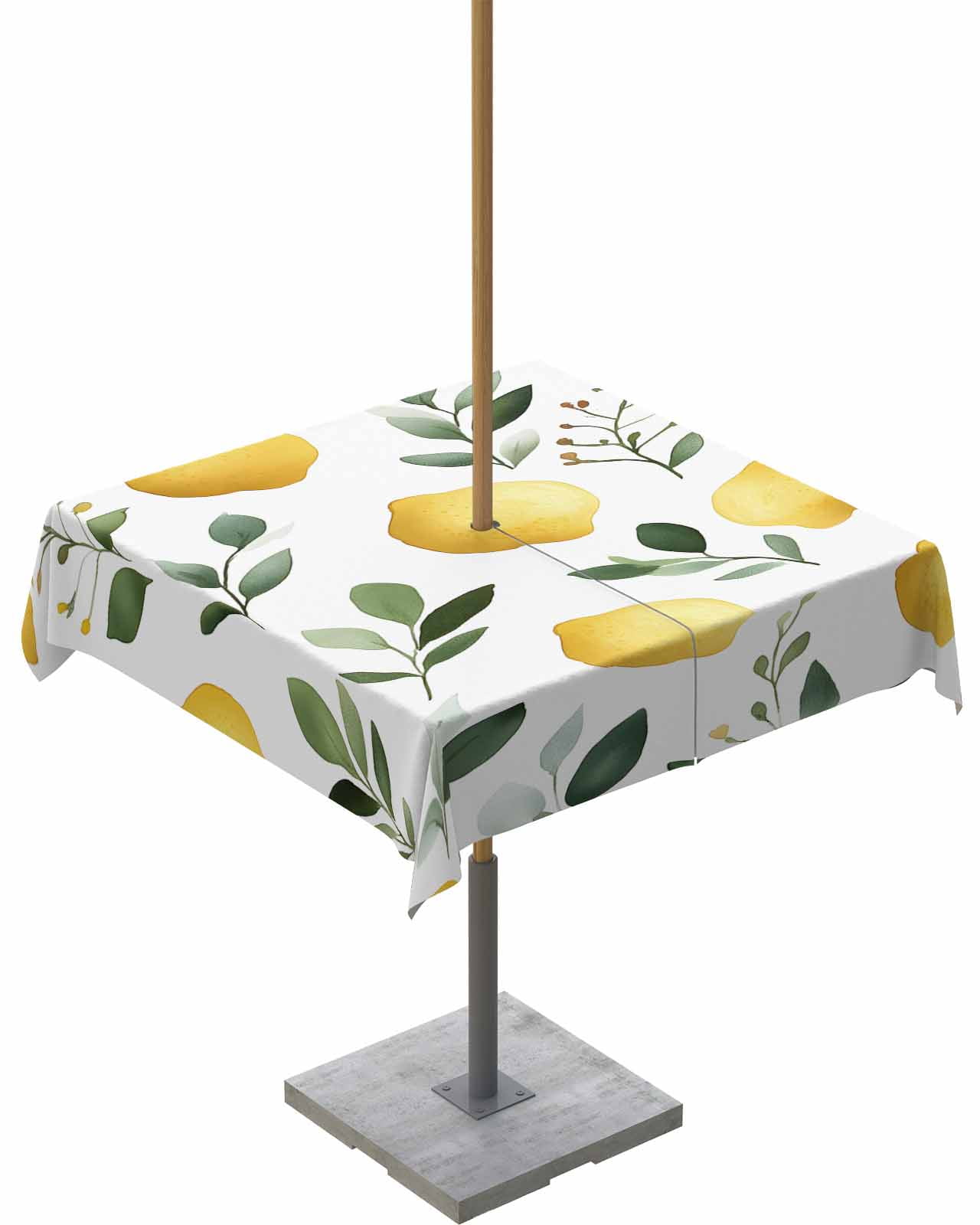 nqOlkjepod Lemon Outdoor Tablecloth with Umbrella Hole & Zipper, Yellow ...