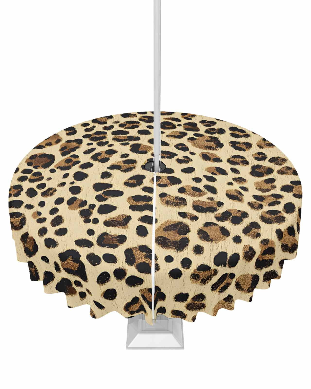 nqOlkjepod Leopard Outdoor Tablecloth with Umbrella Hole & Zipper ...