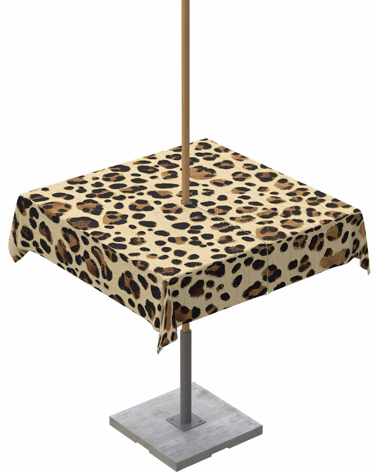nqOlkjepod Leopard Outdoor Tablecloth with Umbrella Hole & Zipper ...