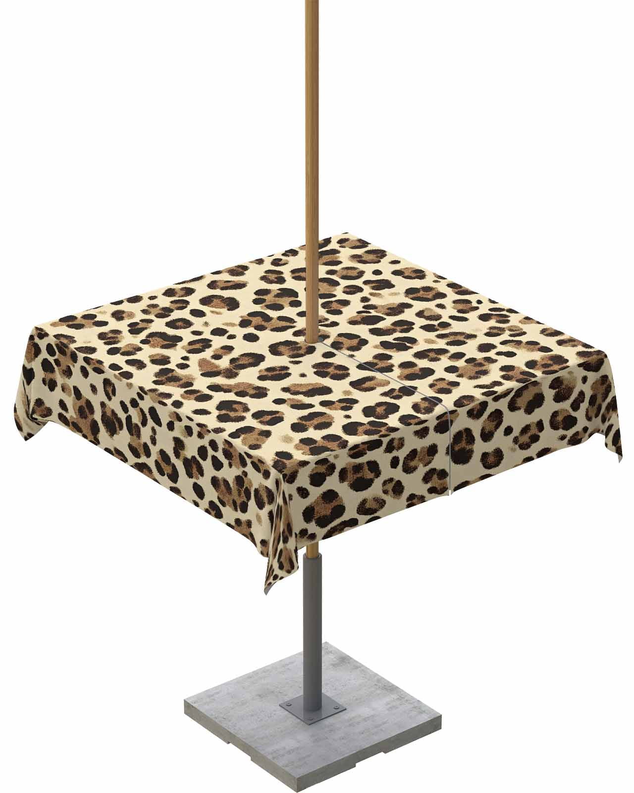 nqOlkjepod Leopard Outdoor Tablecloth with Umbrella Hole & Zipper ...